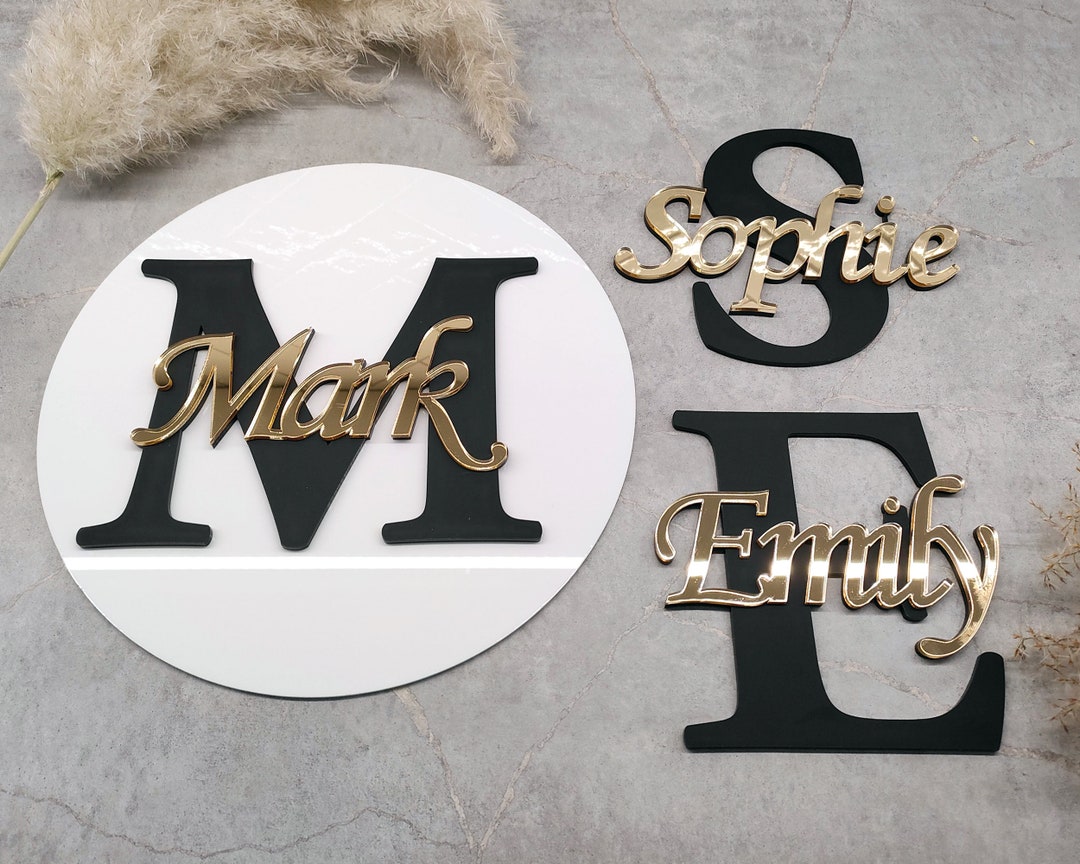 Personalized Door Sign With Big Beautiful Background Letters for ...