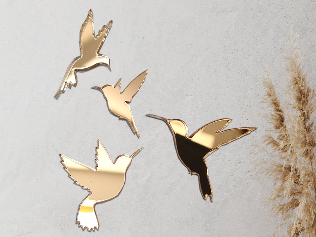 4 x décoration murale colibri, art mural, décoration murale géométrique ...