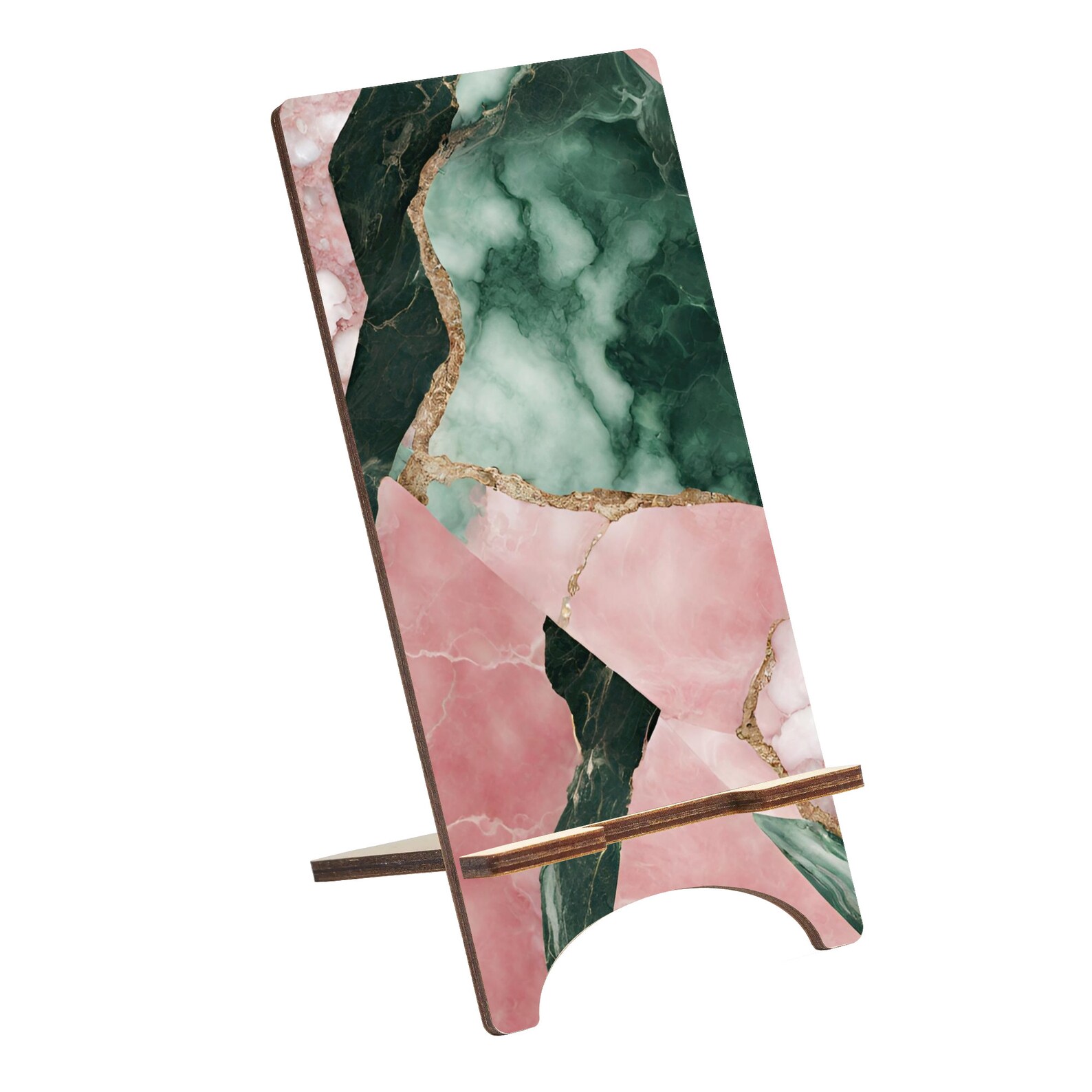 Luxury Marble Wood Phone Stand, Geode Agate Holder for iPhone 14 13 12 ...