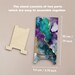 Marble Print Wood Phone Stand, Stone Pattern Holder for iPhone 14 13 12 ...