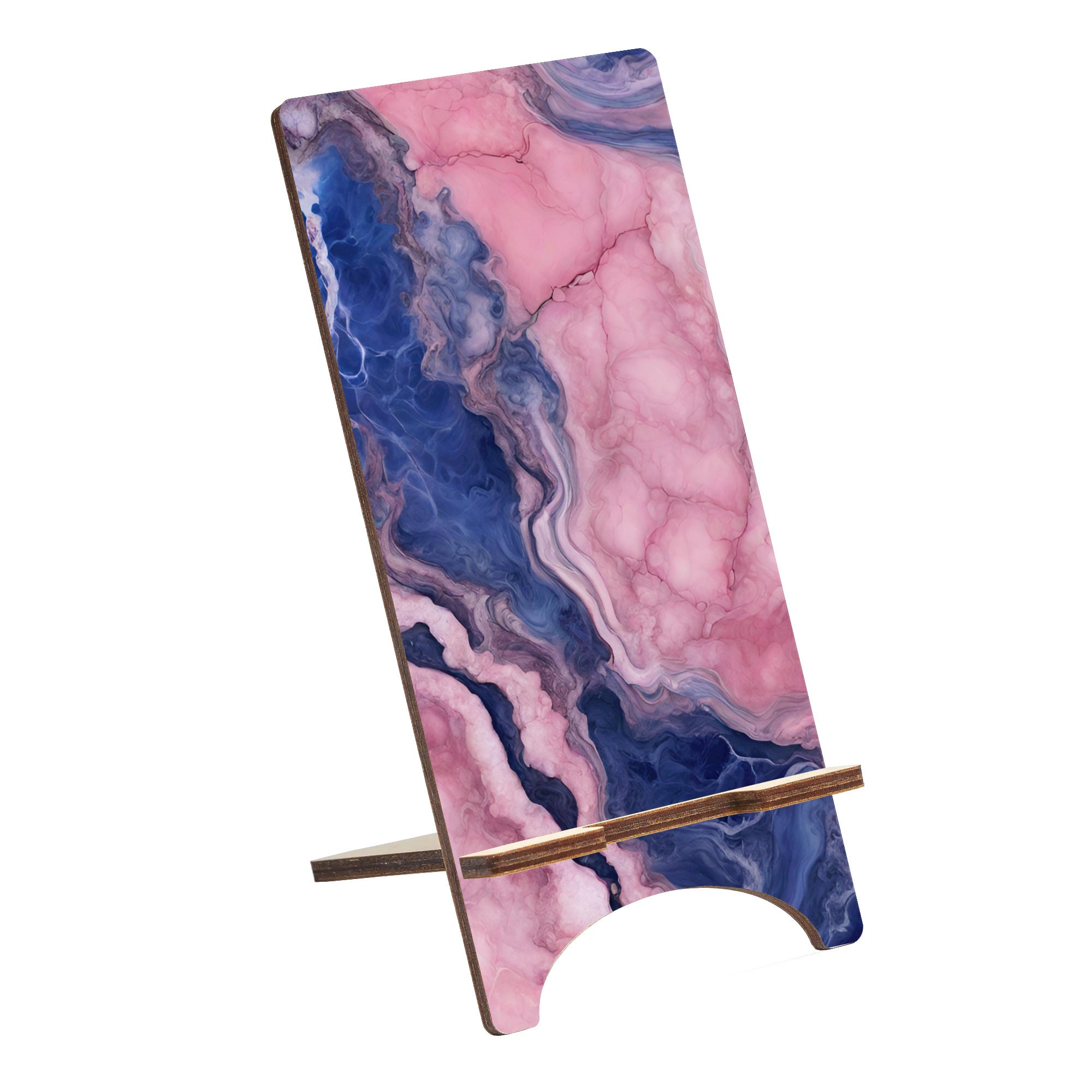 Luxury Marble Wood Phone Stand, Geode Agate Holder for iPhone 14 13 12 ...