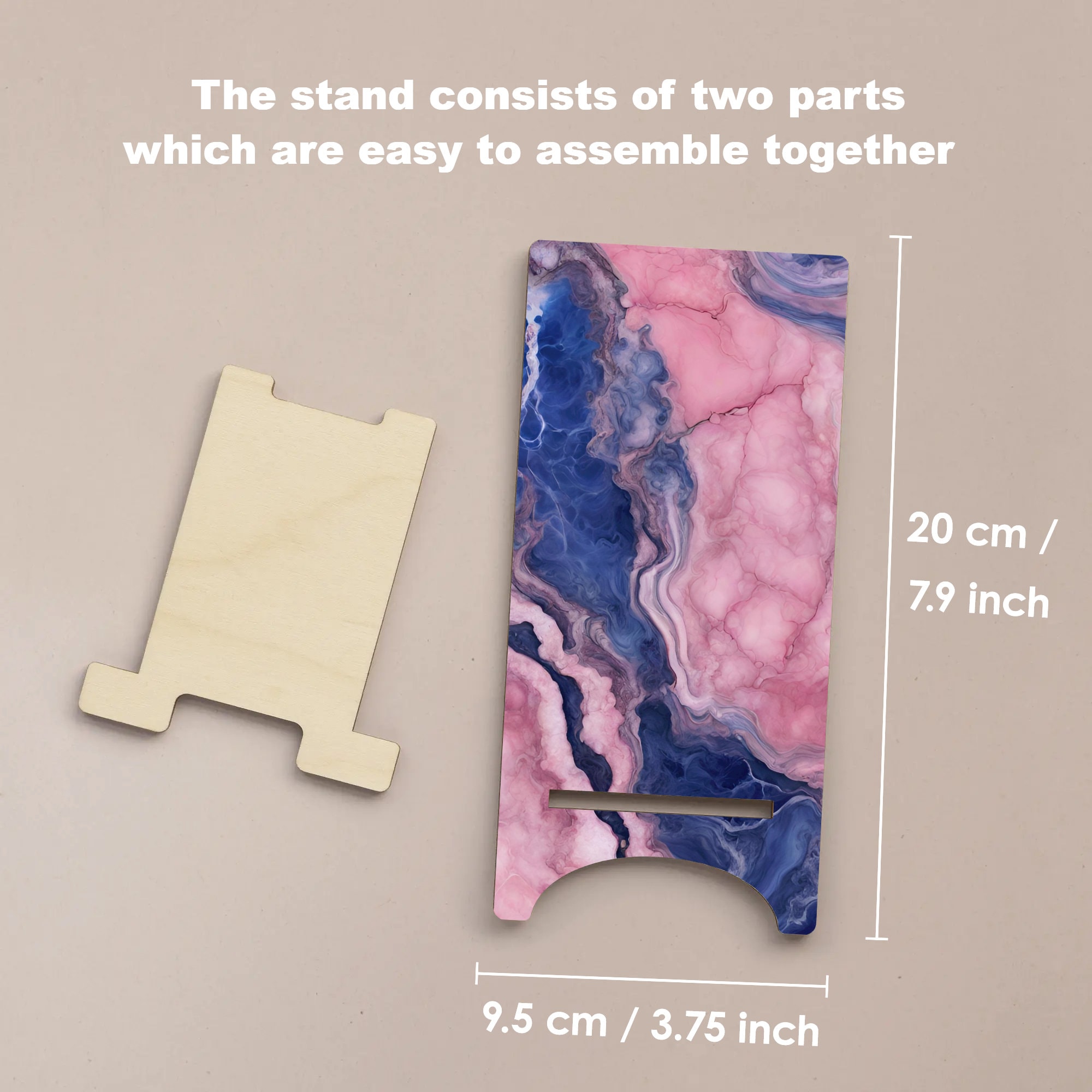 Luxury Marble Wood Phone Stand, Geode Agate Holder for iPhone 14 13 12 ...