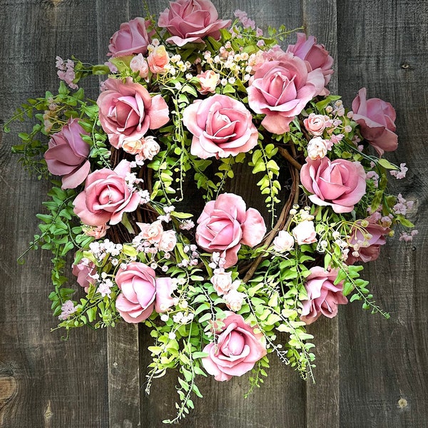 Rose Wreath - Etsy