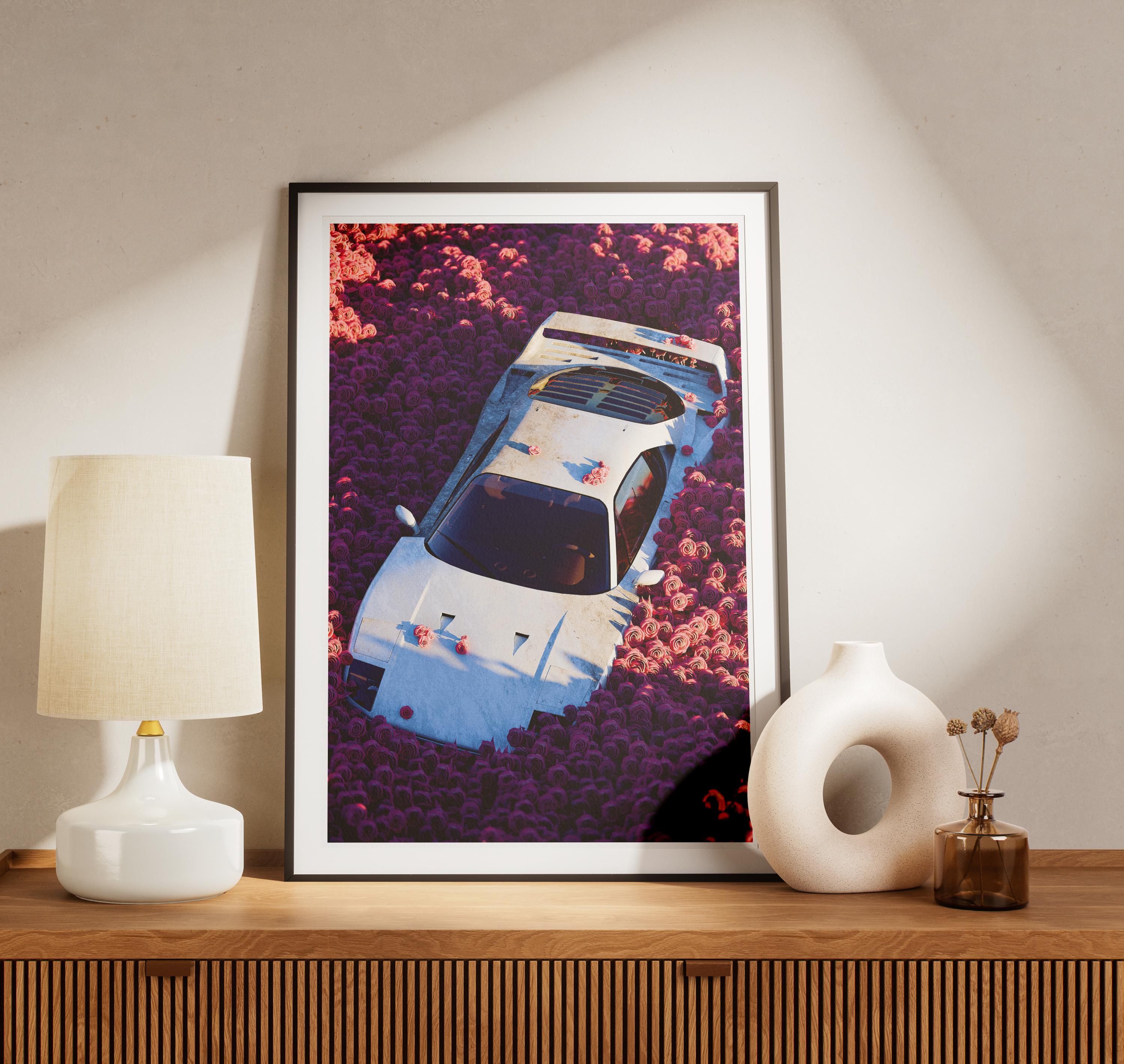 Ferrari F40 Digital Download - Iconic Supercar in a Bed of Roses ...