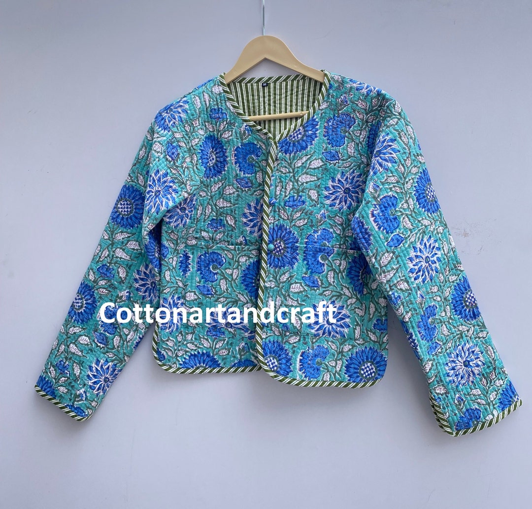 Flower Quilted Jacket Spring 2024 High Street Boho Style Quilted ...