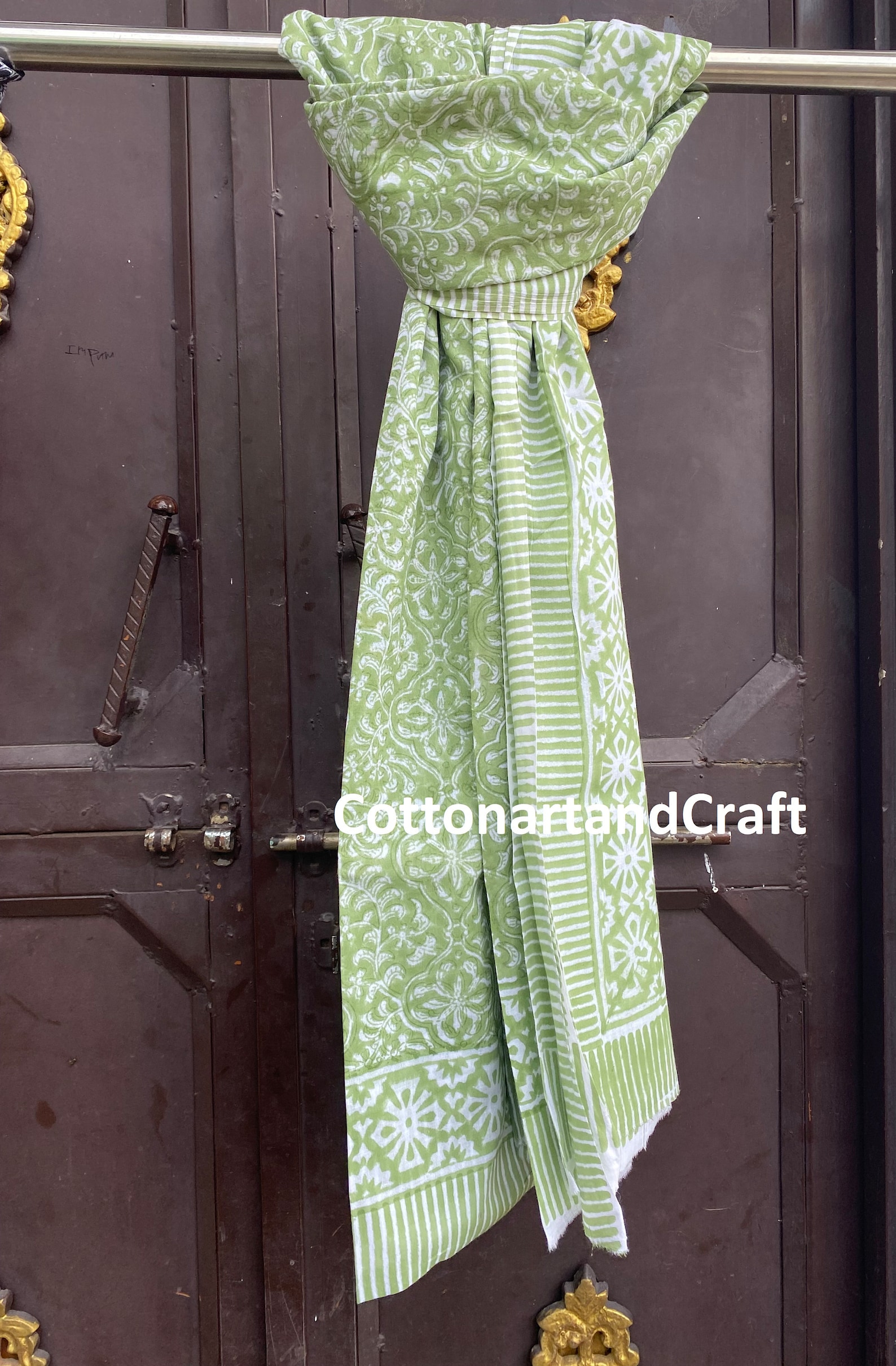 100% Cotton Pareo Block Printed Cotton Stole Women's Scarves Bikini ...