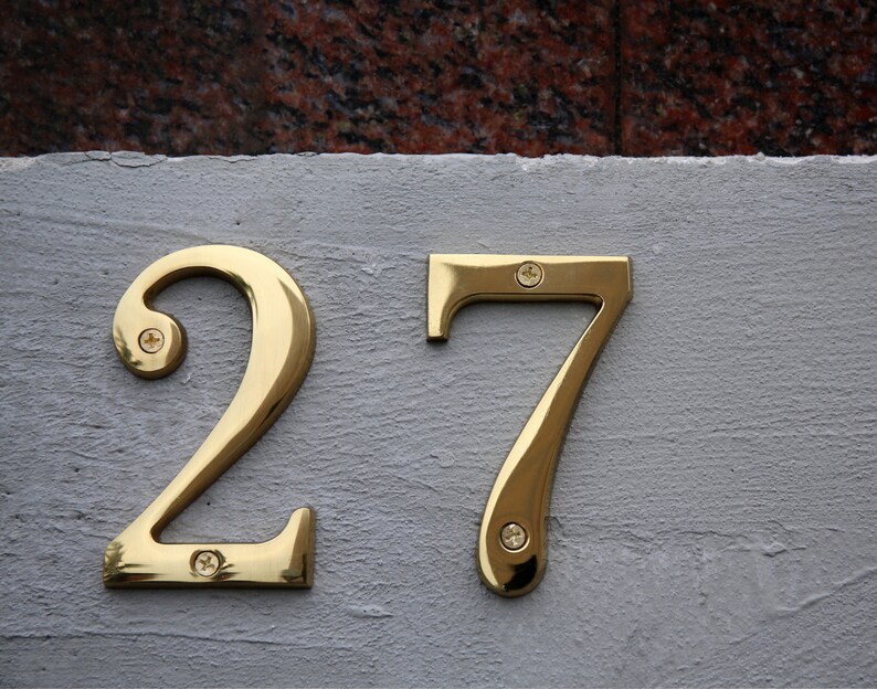 Solid Brass 4 Inch Modern House Number & Letters, Apartment Door ...