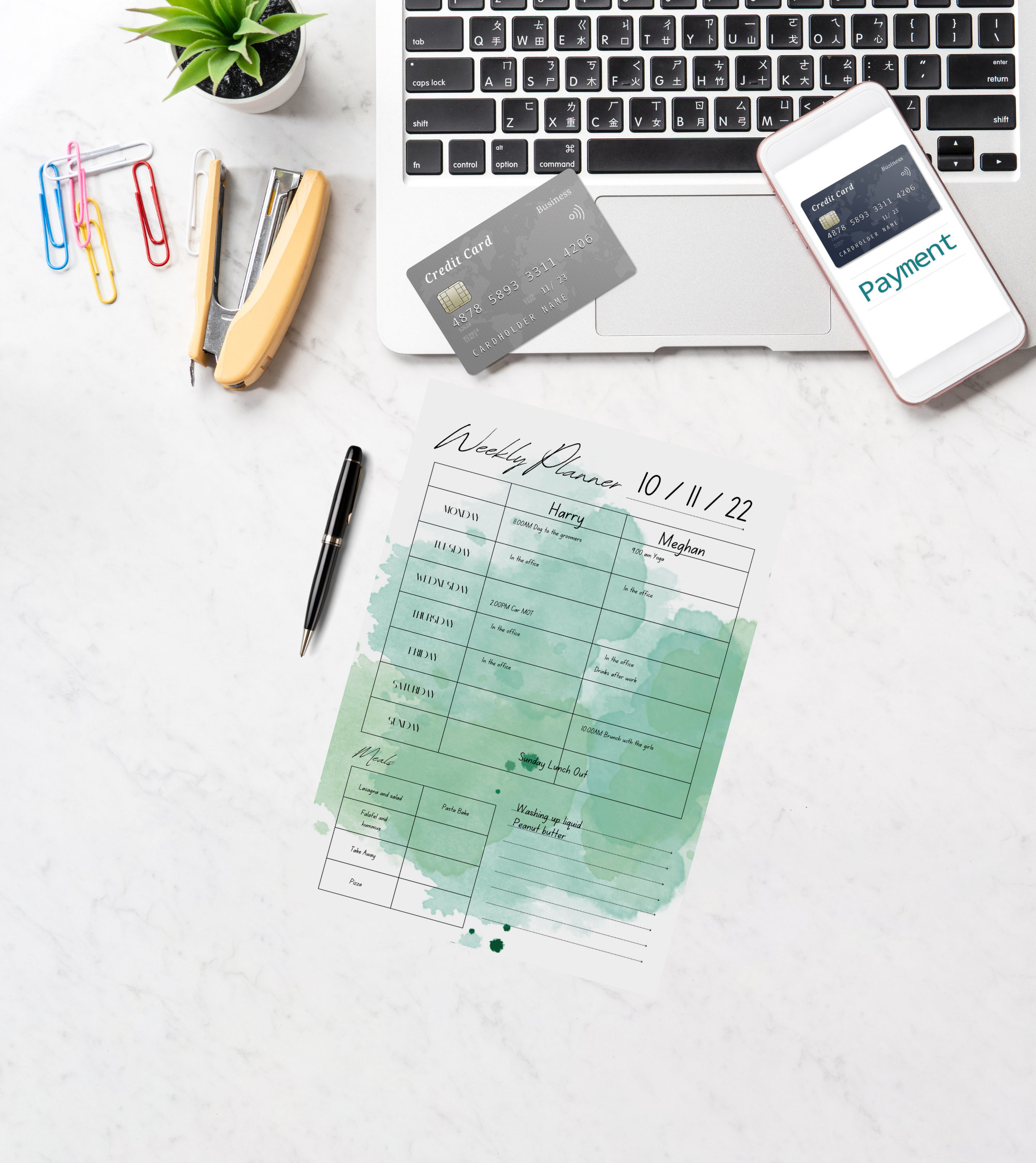 Couples Weekly Planner Printable Portrait Minimalist Weekly - Etsy