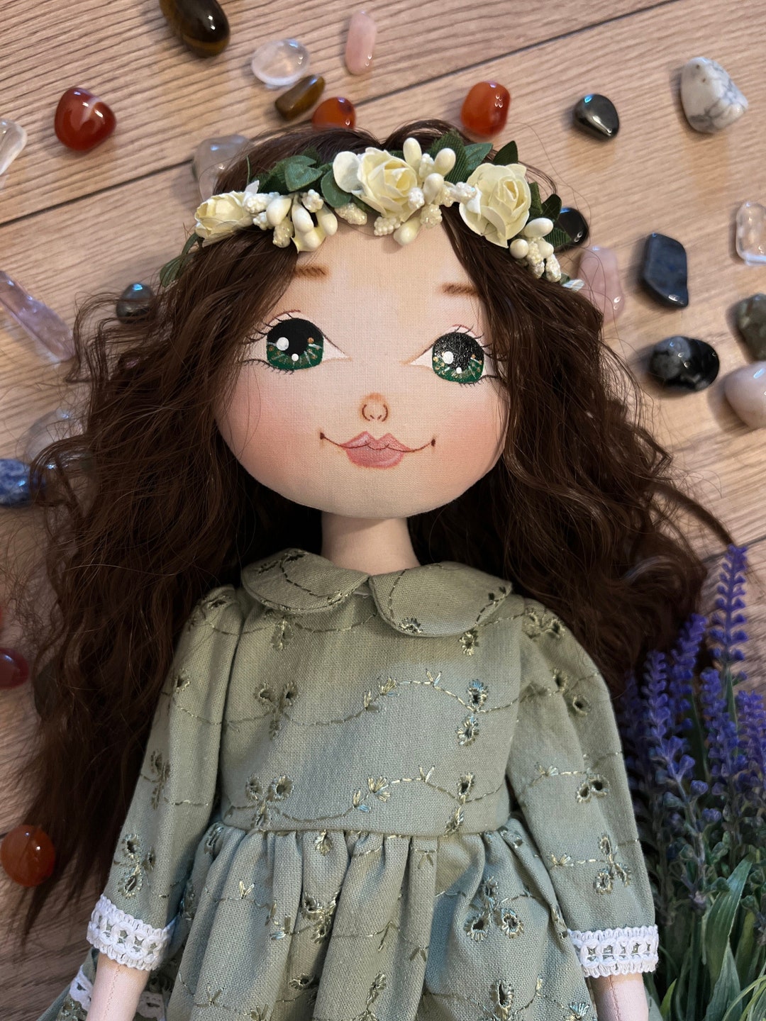 Handmade Textile Doll, Handmade Girl Doll, Tilda Doll, Fabric Doll, 20 ...