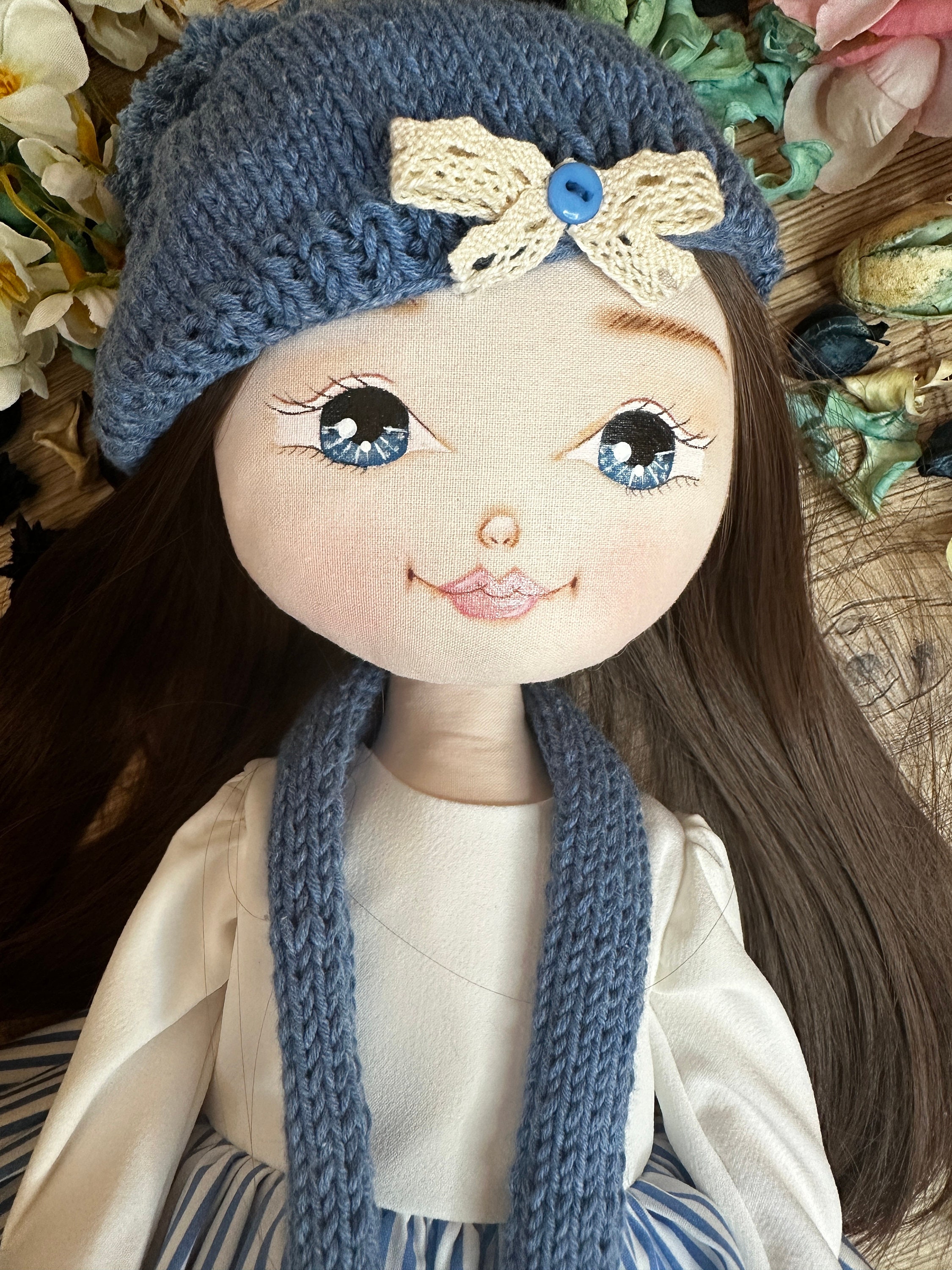 Handmade Textile Doll, Handmade Girl Doll, Tilda Doll, Fabric Doll, 20 ...