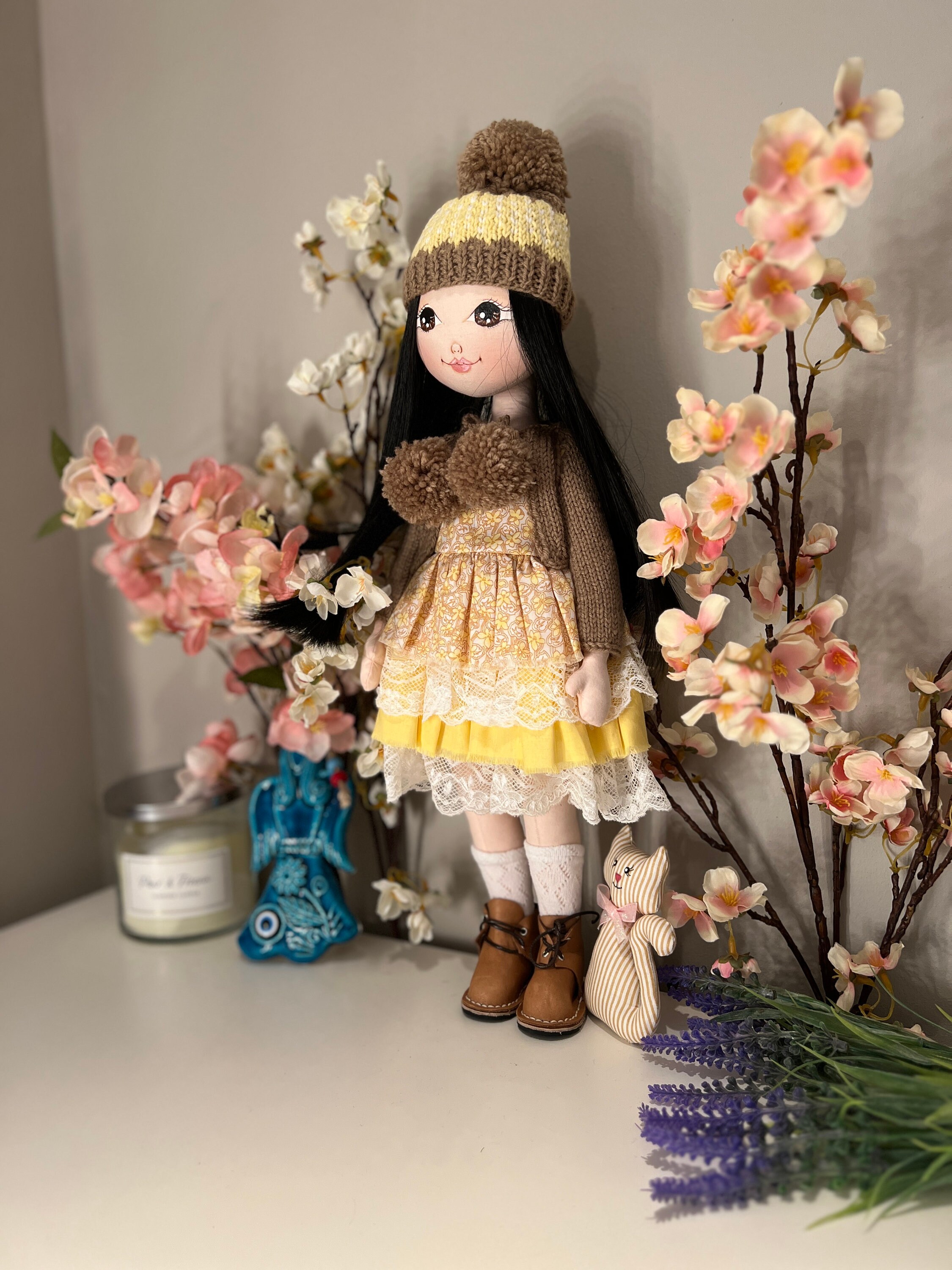 Handmade Textile Rag Doll, Linen Cotton Blend, Custom Oak Doll, 20 Inch ...