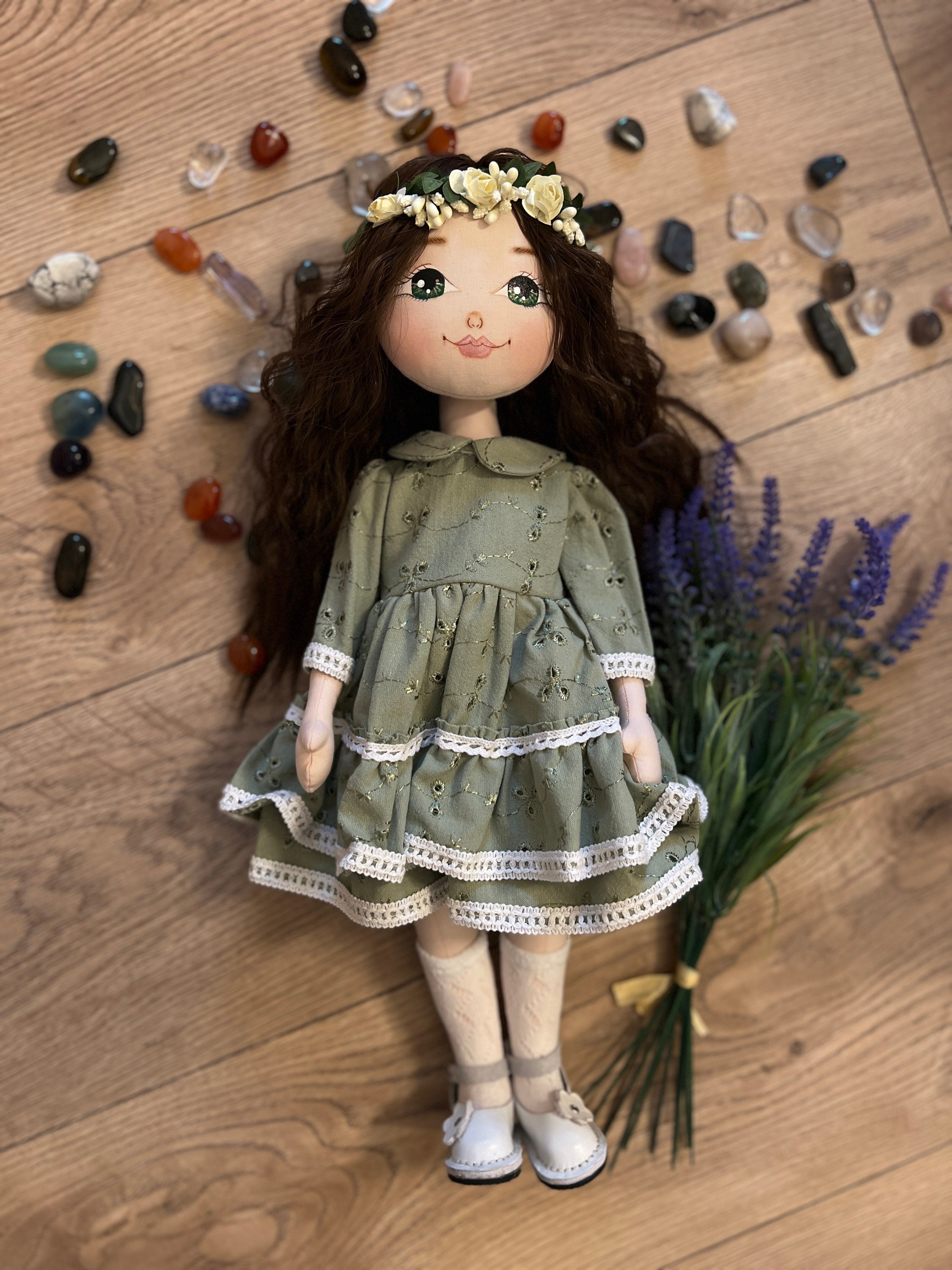 Handmade Textile Doll, Handmade Girl Doll, Tilda Doll, Fabric Doll, 20 ...