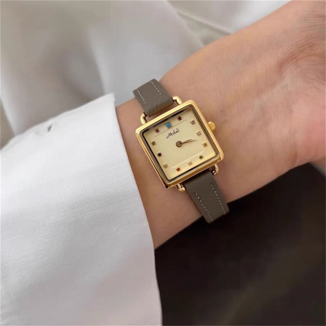 Chic Style Square Face Watches for Women, Minimalist Strape Watches ...
