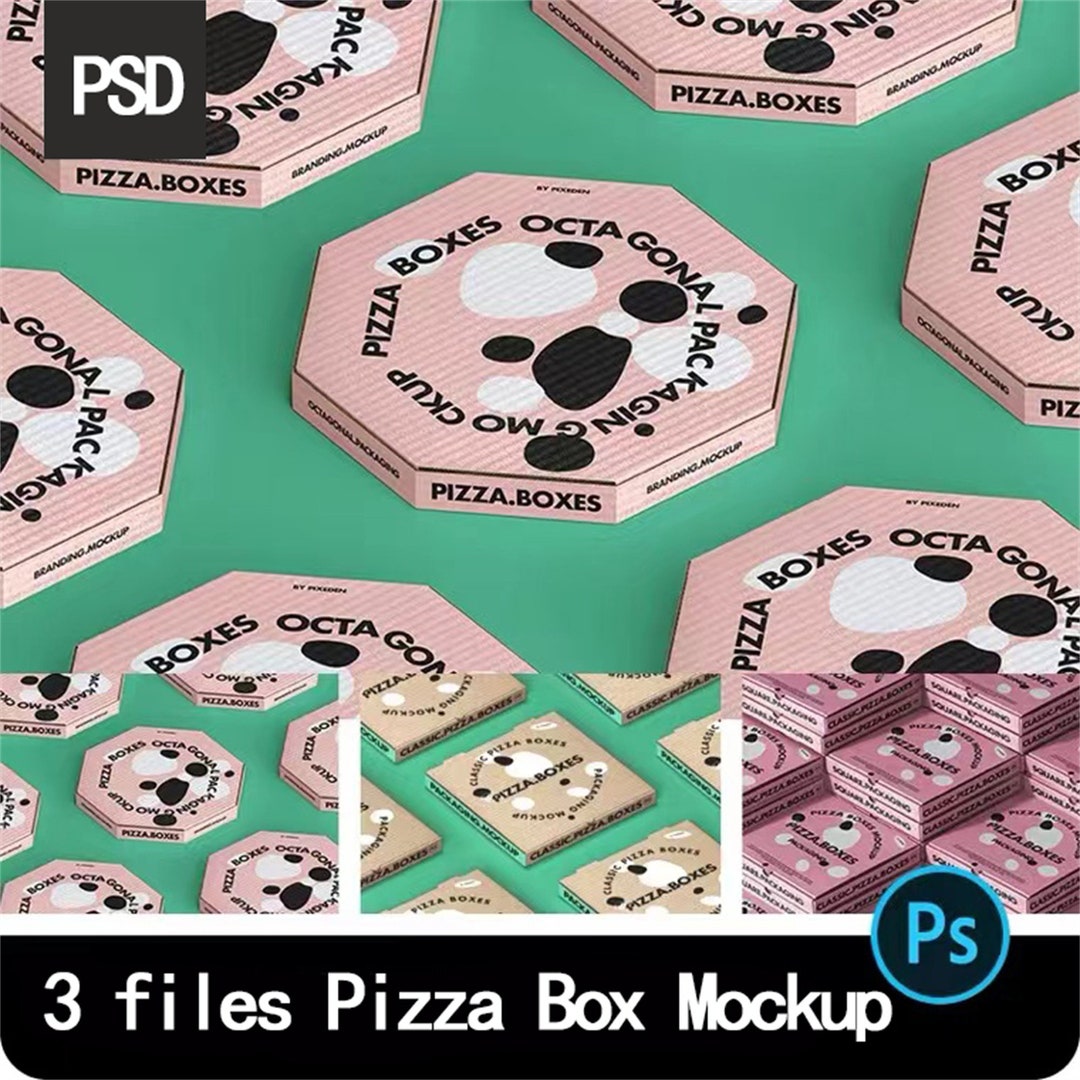 3 PSD Files Pizza Box Mockup, Cardboard Box Mockup, Box Mockup ...