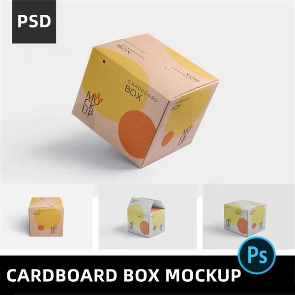 Square Cardboard Box Template - Etsy