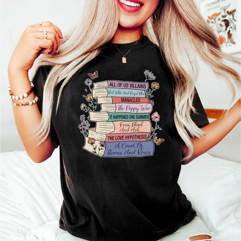 Custom Bookshelf Shirt Booktok Merch Personalized Books - Etsy
