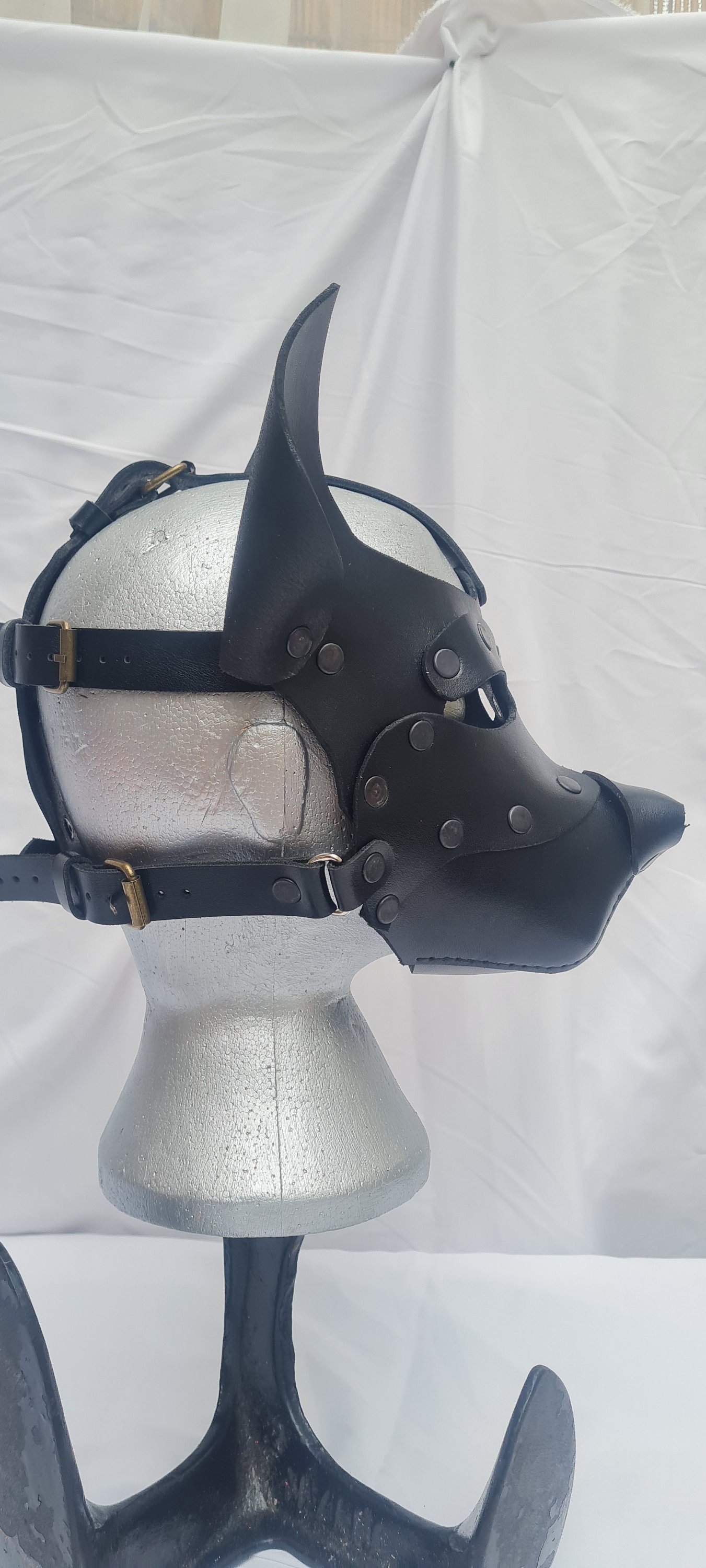 Black Leather Pup Mask - Etsy
