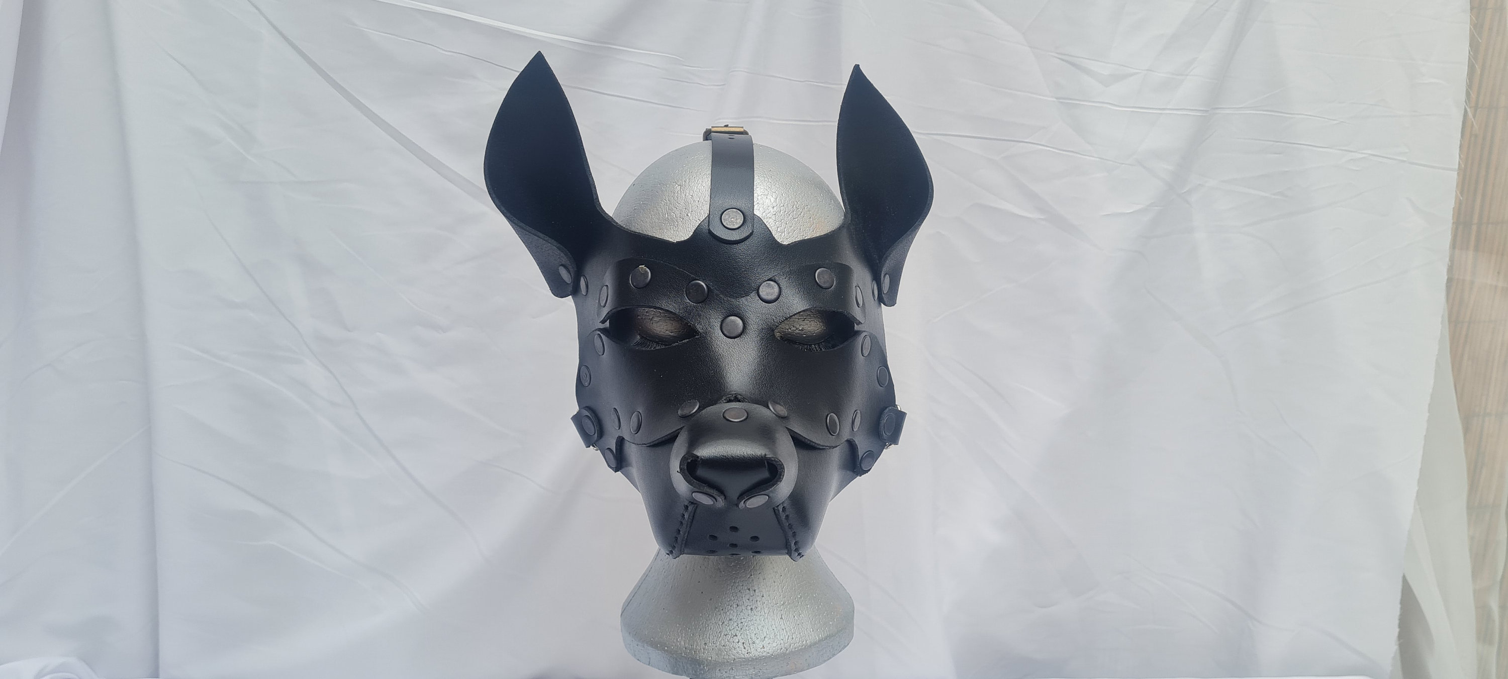 Black Leather Pup Mask - Etsy