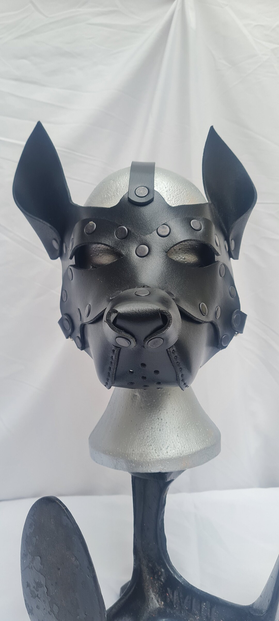 Black Leather Pup Mask - Etsy