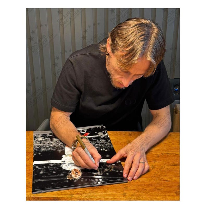 Luka Modric Signed Real Madrid Football Photo - Etsy