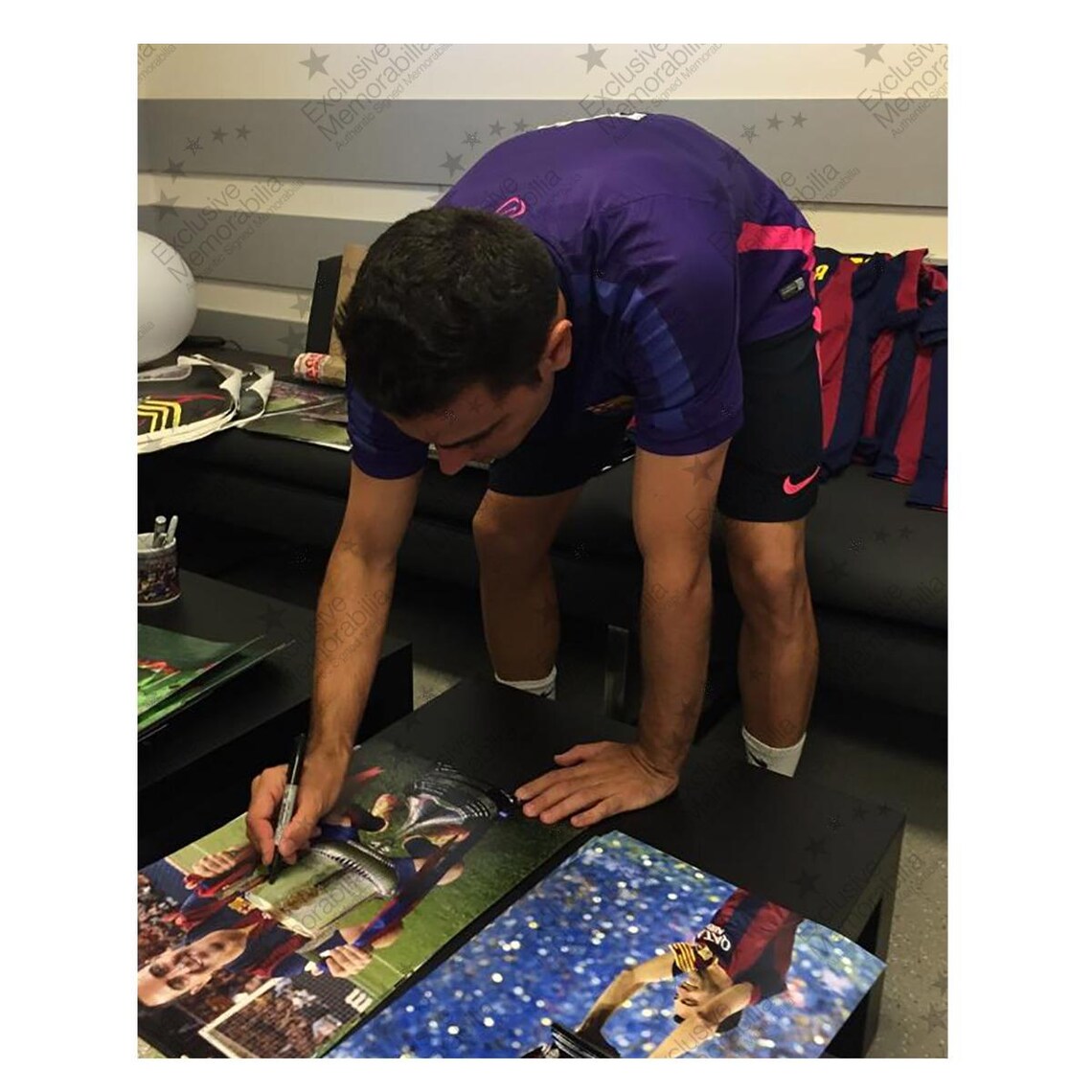 Xavi Signed Barcelona Football Photo: Copa Del Rey - Etsy