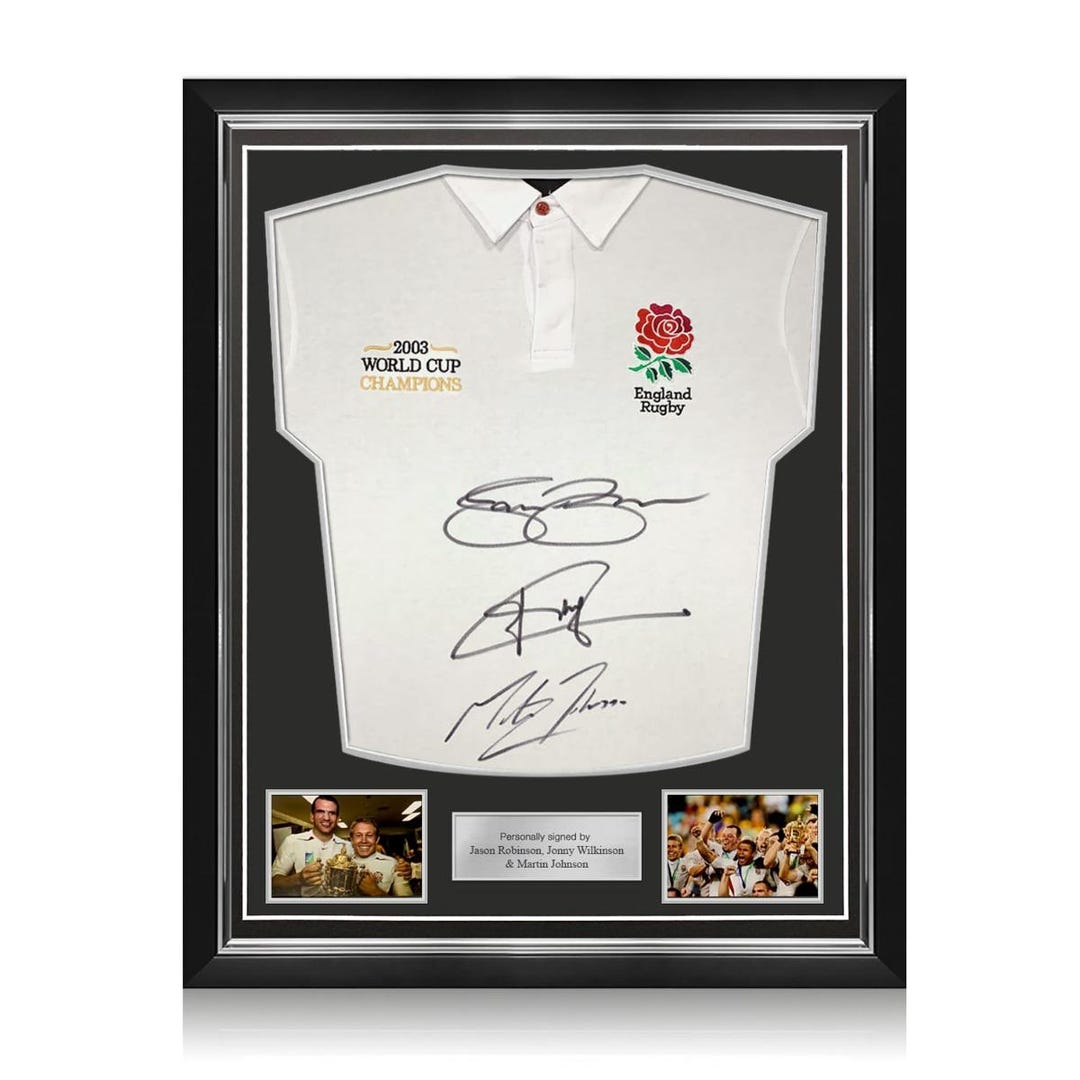 Jason Robinson, Jonny Wilkinson & Martin Johnson Signed England Rugby ...