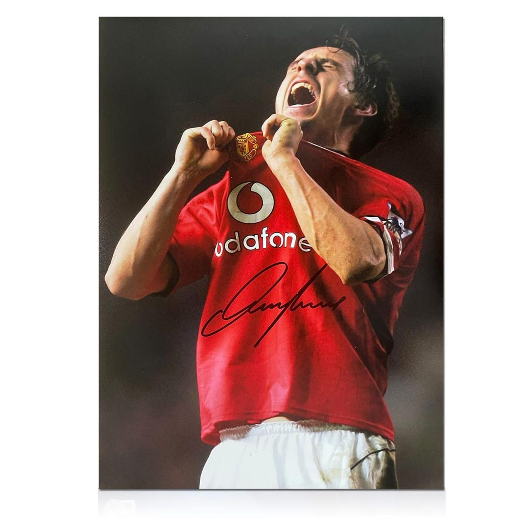 Gary Neville Signed Manchester United Football Photo: United Legend - Etsy