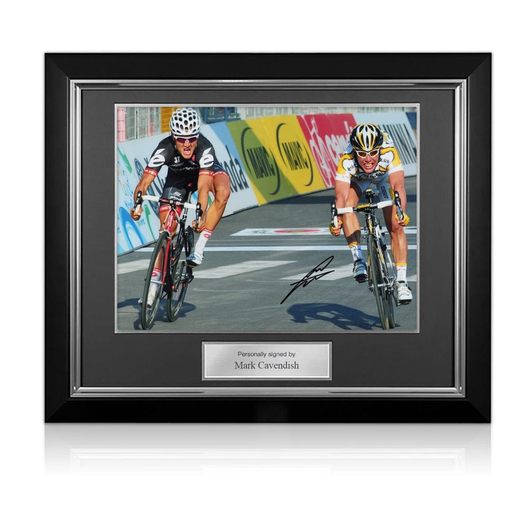 Mark Cavendish Signed Cycling Photo: Milan-san Remo. Deluxe Frame - Etsy