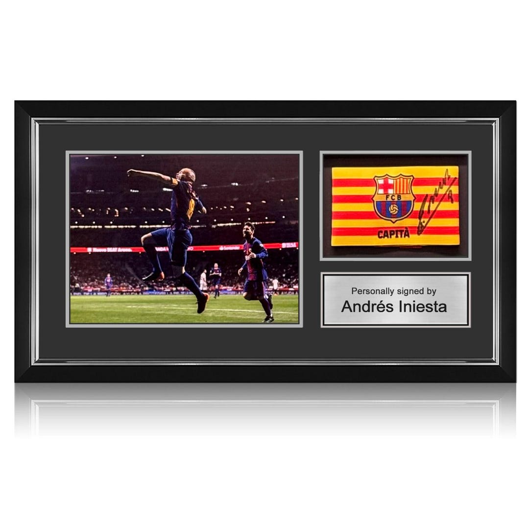Andres Iniesta Signed Barcelona Captain Armband. Deluxe Frame - Etsy