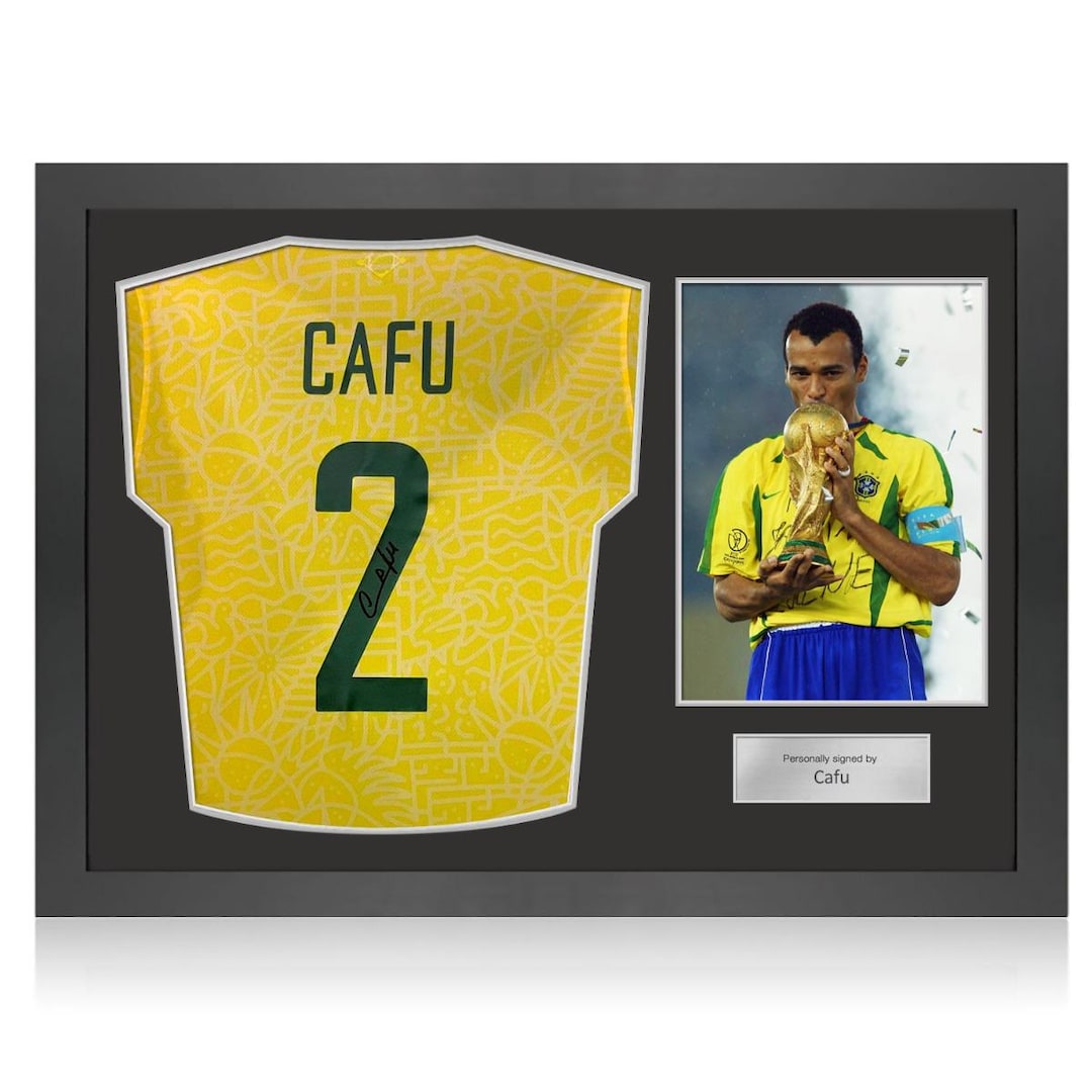Cafu Signed Brazil 2024 Football Shirt. Icon Frame - Etsy