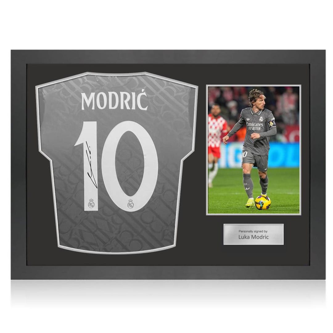 Luka Modric Signed Real Madrid 24-25 Third Football Shirt. Icon Frame ...