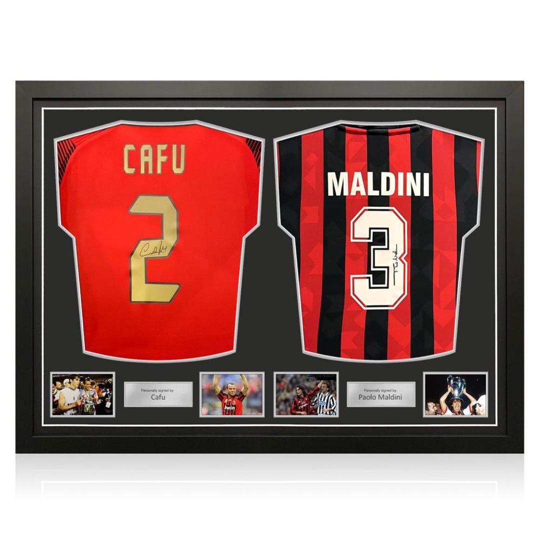 Cafu & Paolo Maldini Signed AC Milan Football Shirts. Dual Frame - Etsy