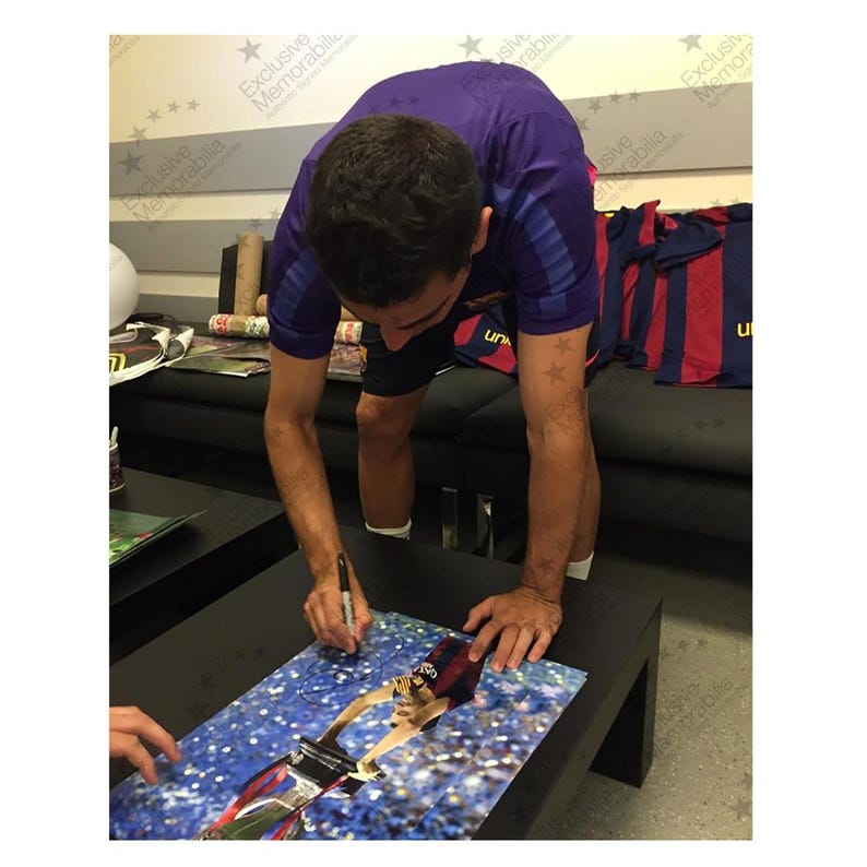 Xavi Signed Barcelona Football Photo: Trophy Lift - Etsy