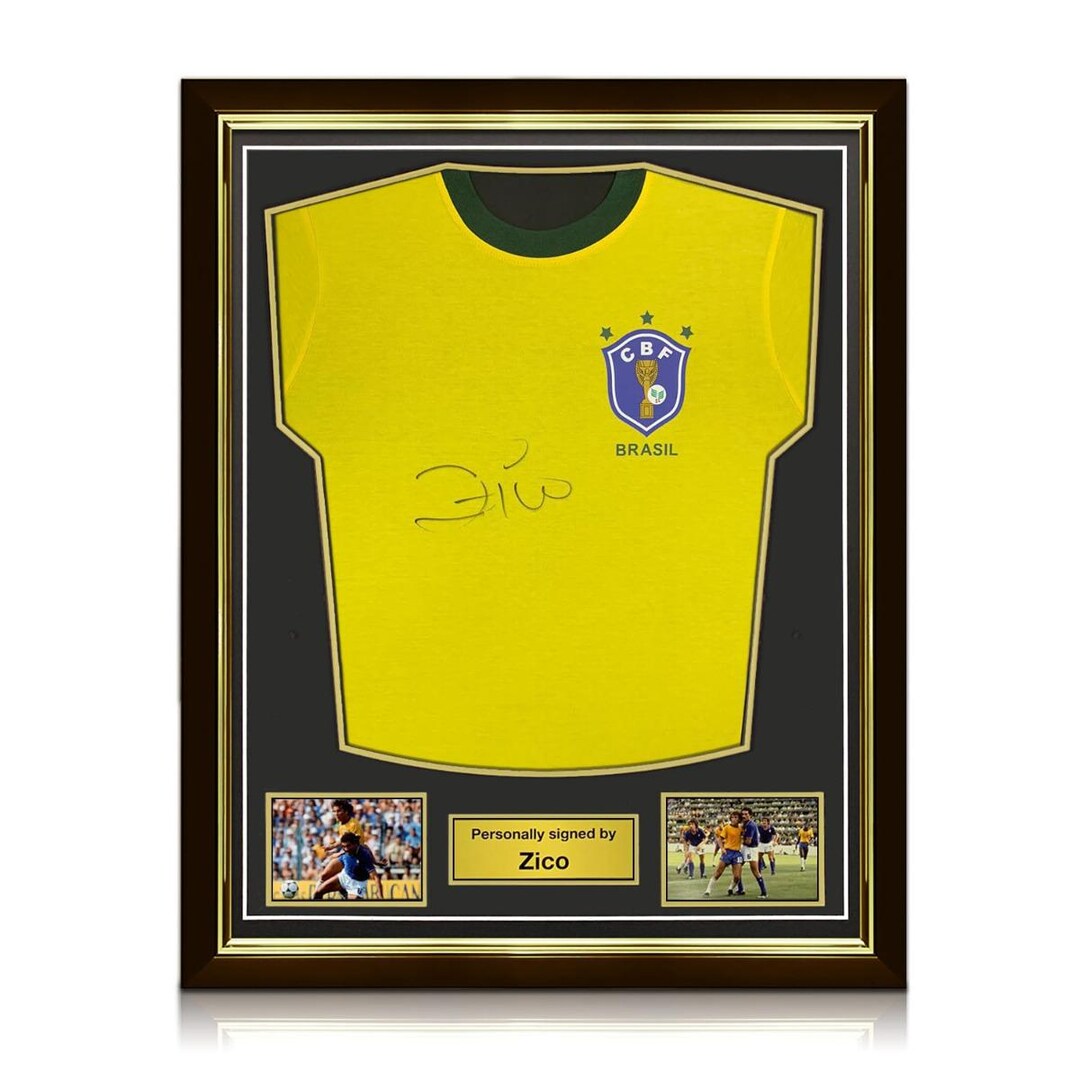 Zico Front Signed Brazil 1982 Retro Football Shirt. Superior Frame - Etsy