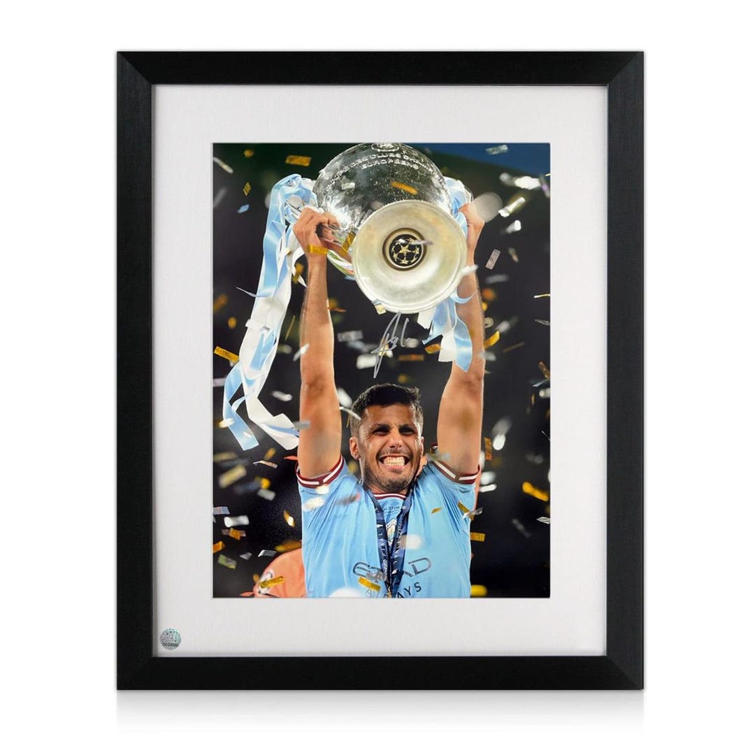 Rodri Signed Manchester City Football Photo: Champions League Winner ...