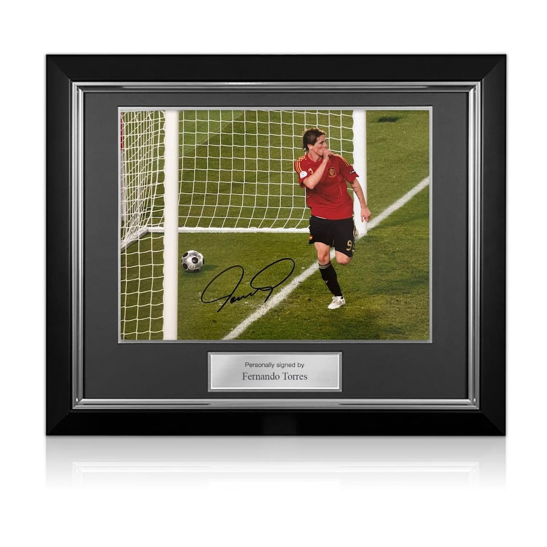 Fernando Torres Signed Spain Football Photo: Euro Final. Deluxe Frame ...