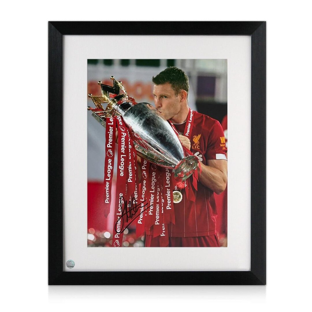 James Milner Signed Liverpool Football Photo: Premier League Trophy ...