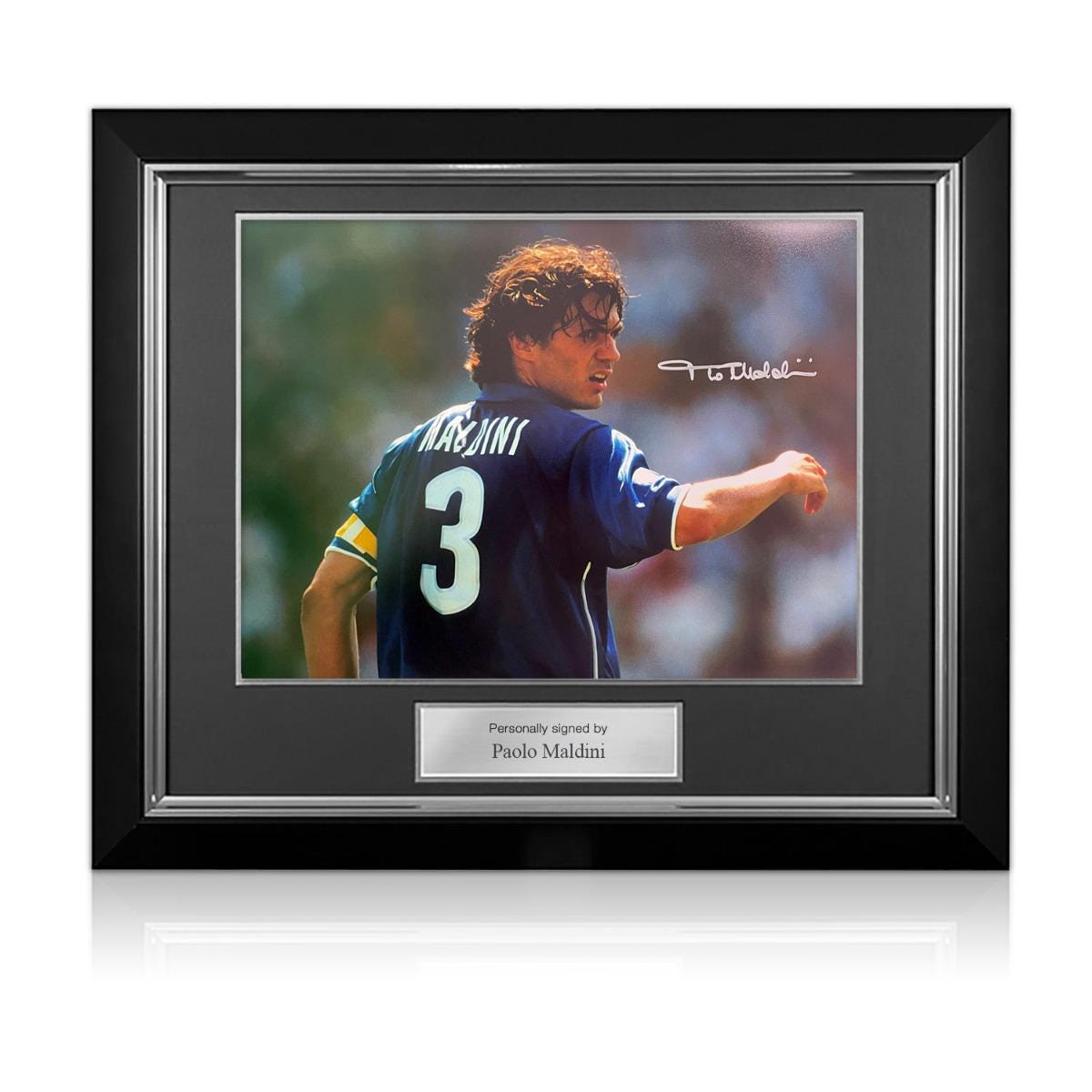 Paolo Maldini Signed Italy Football Photo: 1998 World Cup. Deluxe Frame ...