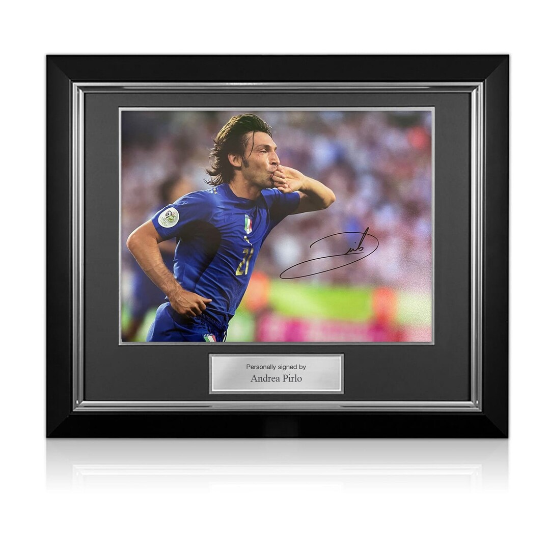Andrea Pirlo Signed Italy Football Photo. Deluxe Frame - Etsy