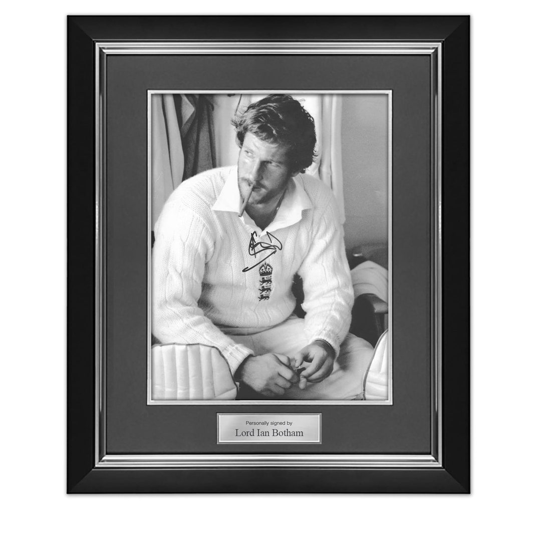 Ian Botham Signed England Cricket Photo: Cigar. Deluxe Frame - Etsy