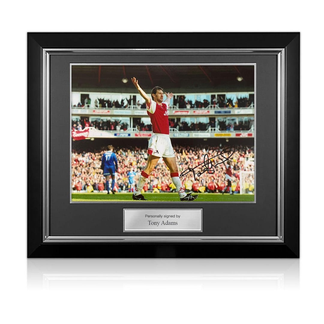 Tony Adams Signed Arsenal Football Photo: Goal Celebration. Deluxe ...
