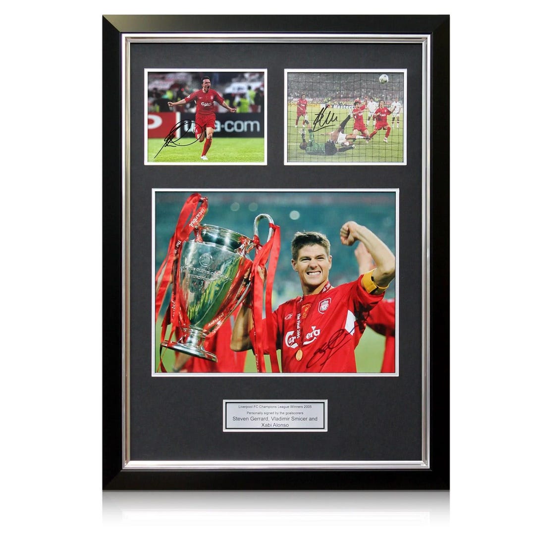 Istanbul 2005 Presentation: Signed by Steven Gerrard, Xabi Alonso and ...