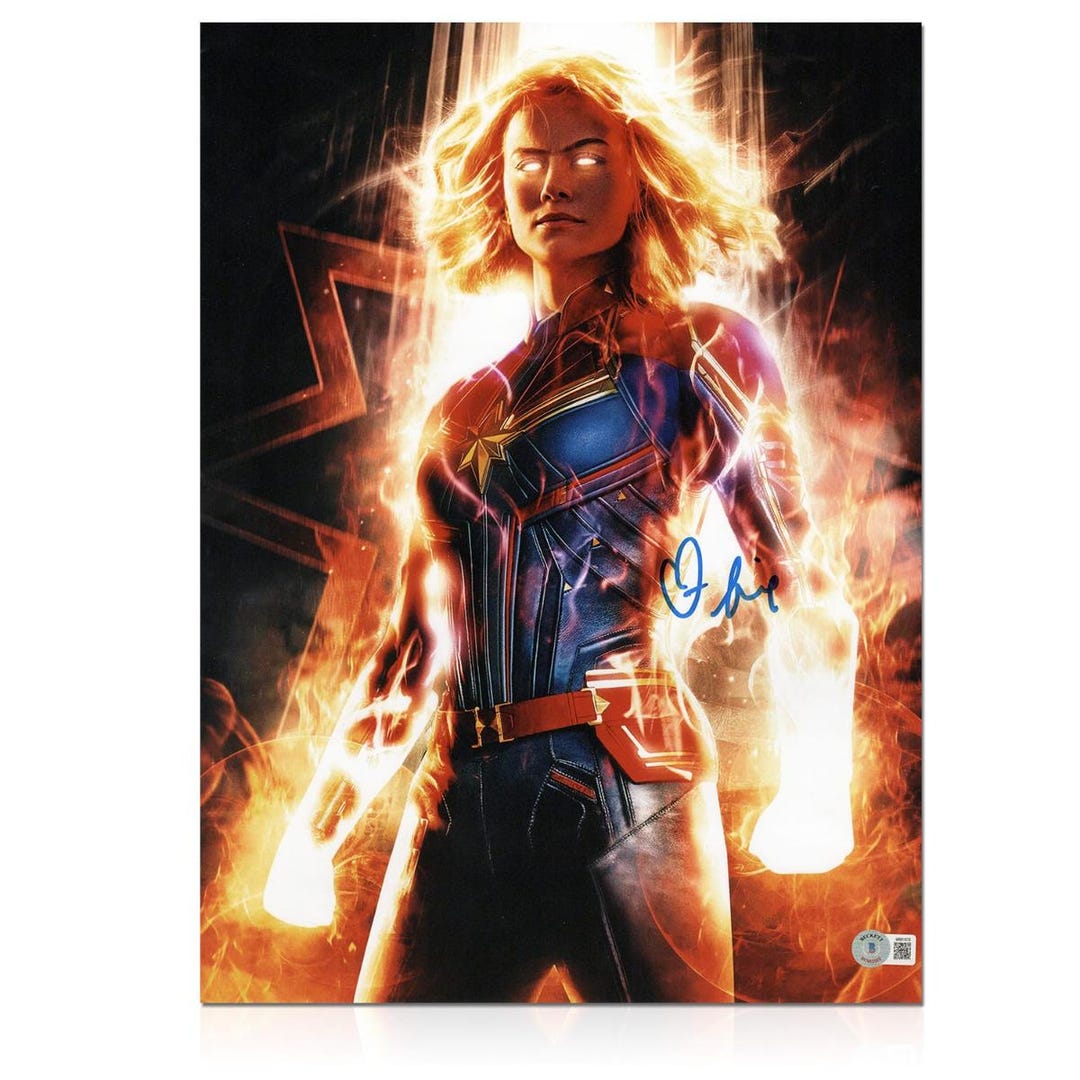 Brie Larson Signed Captain Marvel Poster - Etsy
