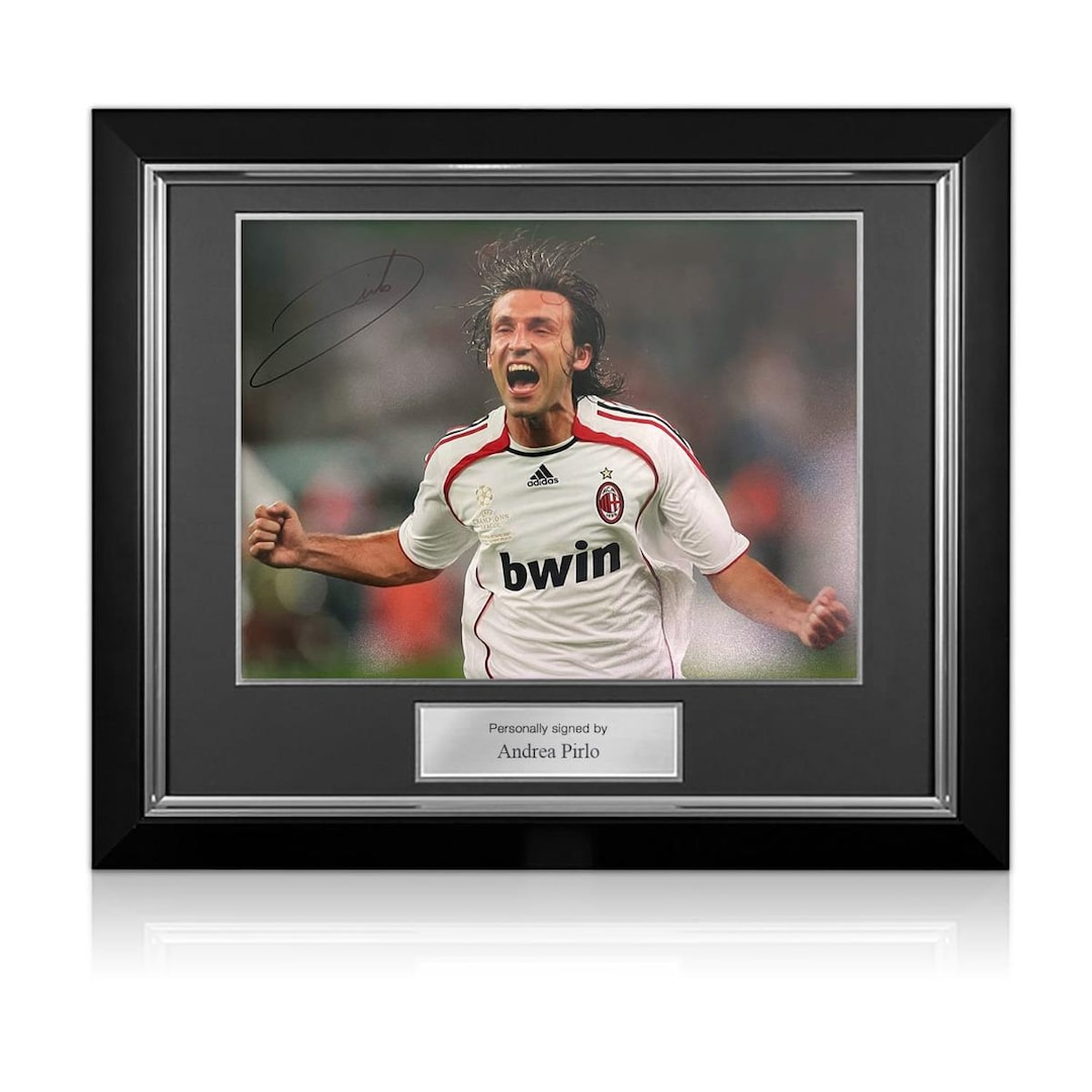 Andrea Pirlo Signed AC Milan Football Photo. Deluxe Frame - Etsy