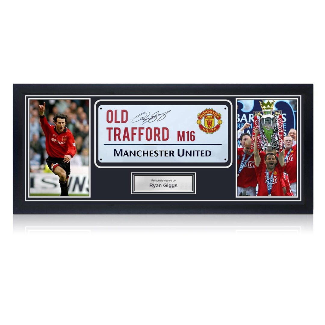 Ryan Giggs Signed Manchester United Street Sign. Framed - Etsy