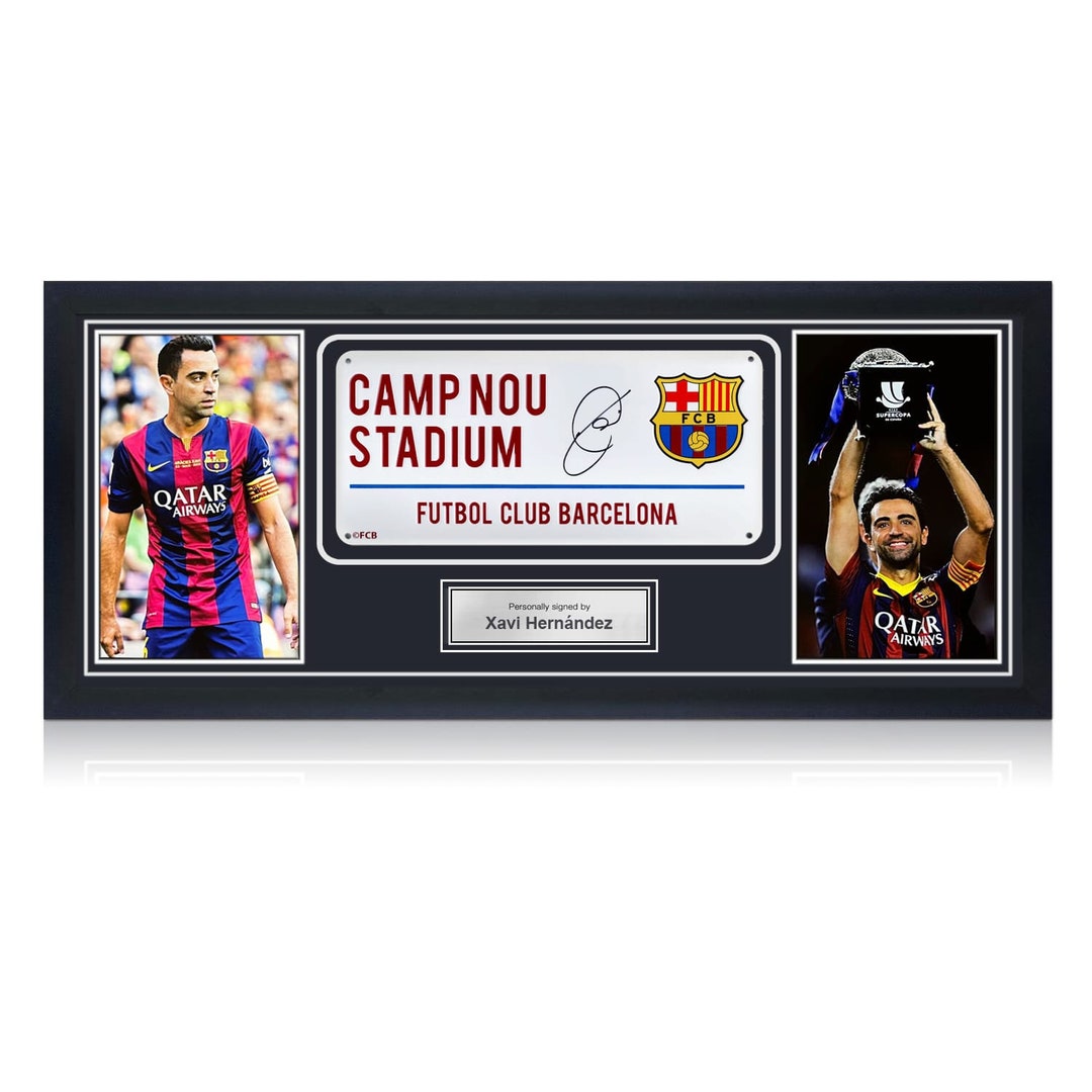 Xavi Hernandez Signed Barcelona Street Sign. Framed - Etsy