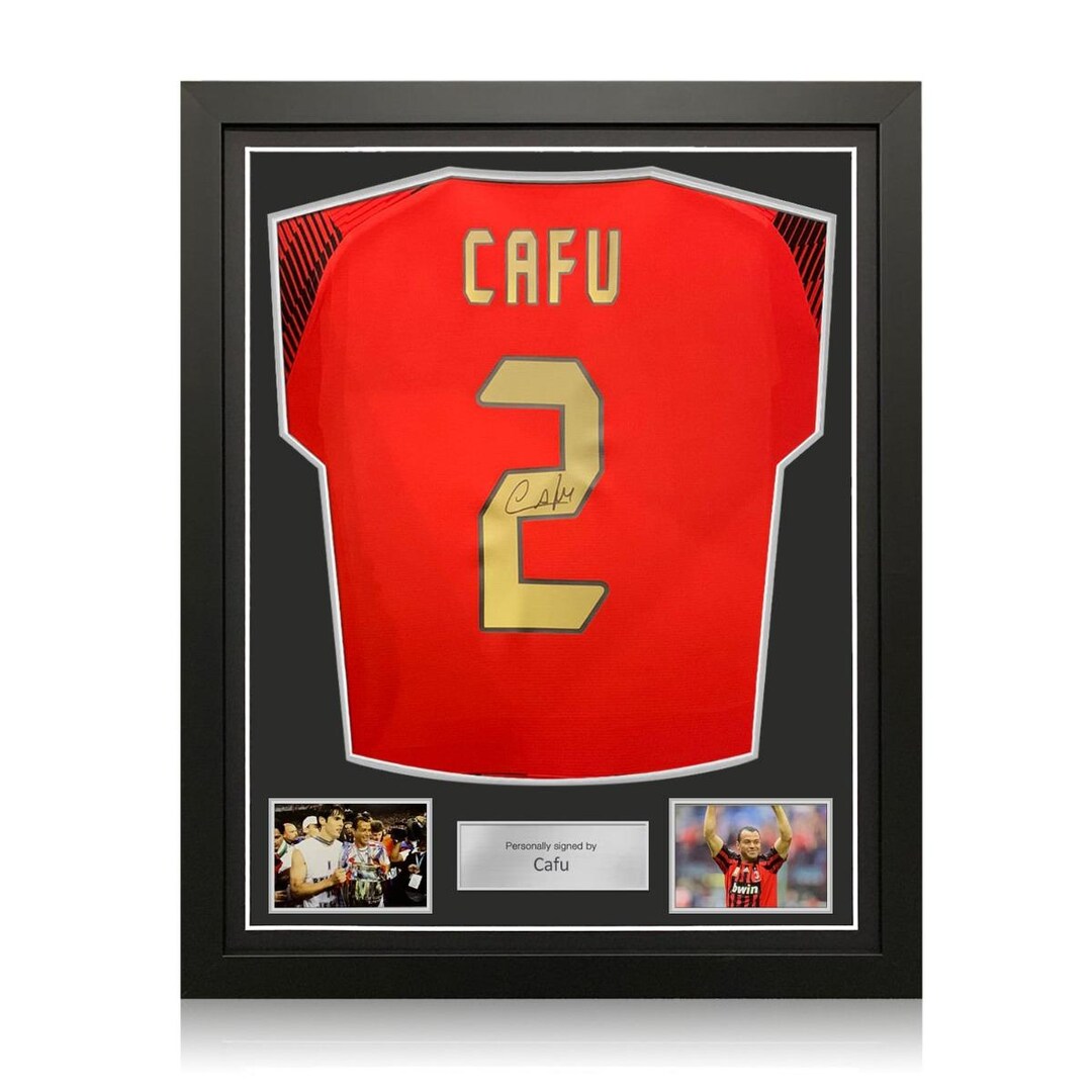 Cafu Signed AC Milan 2023-24 Football Shirt. Standard Frame - Etsy