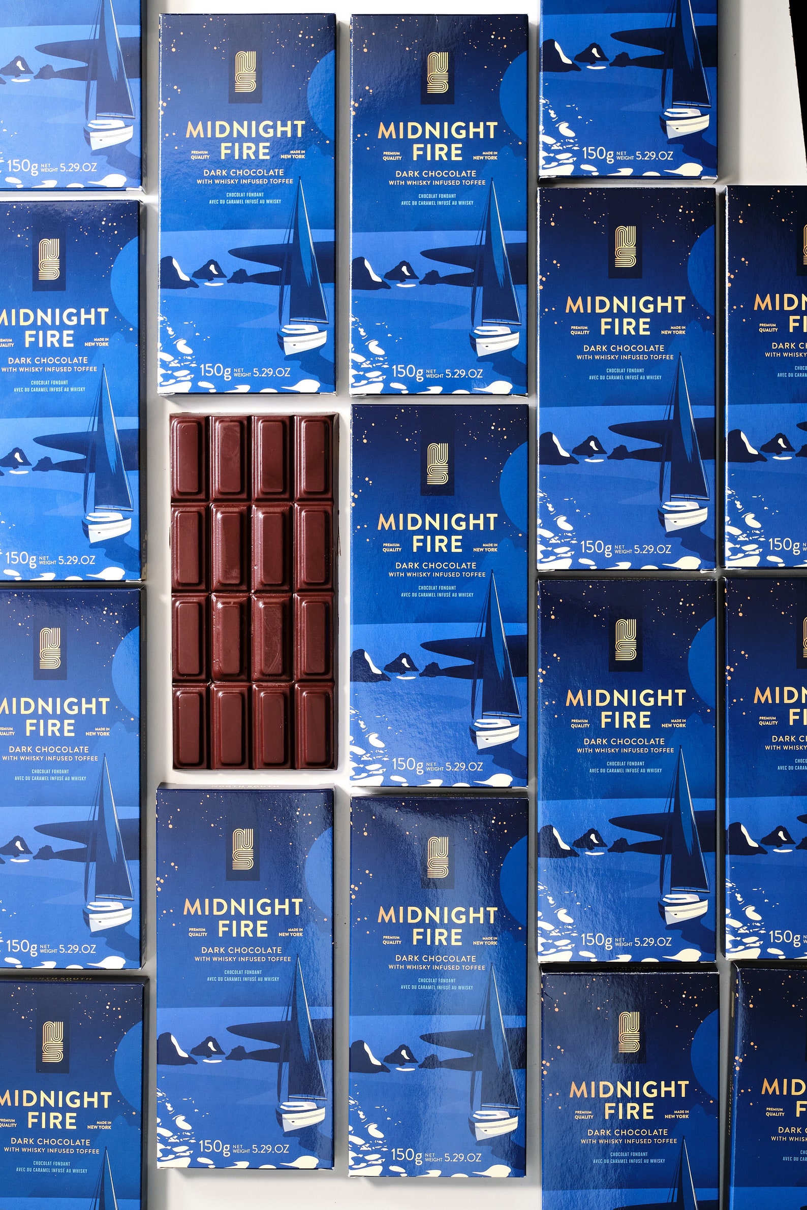Midnight Fire Bar dark Chocolate With Whisky Infused Toffee Shareable ...