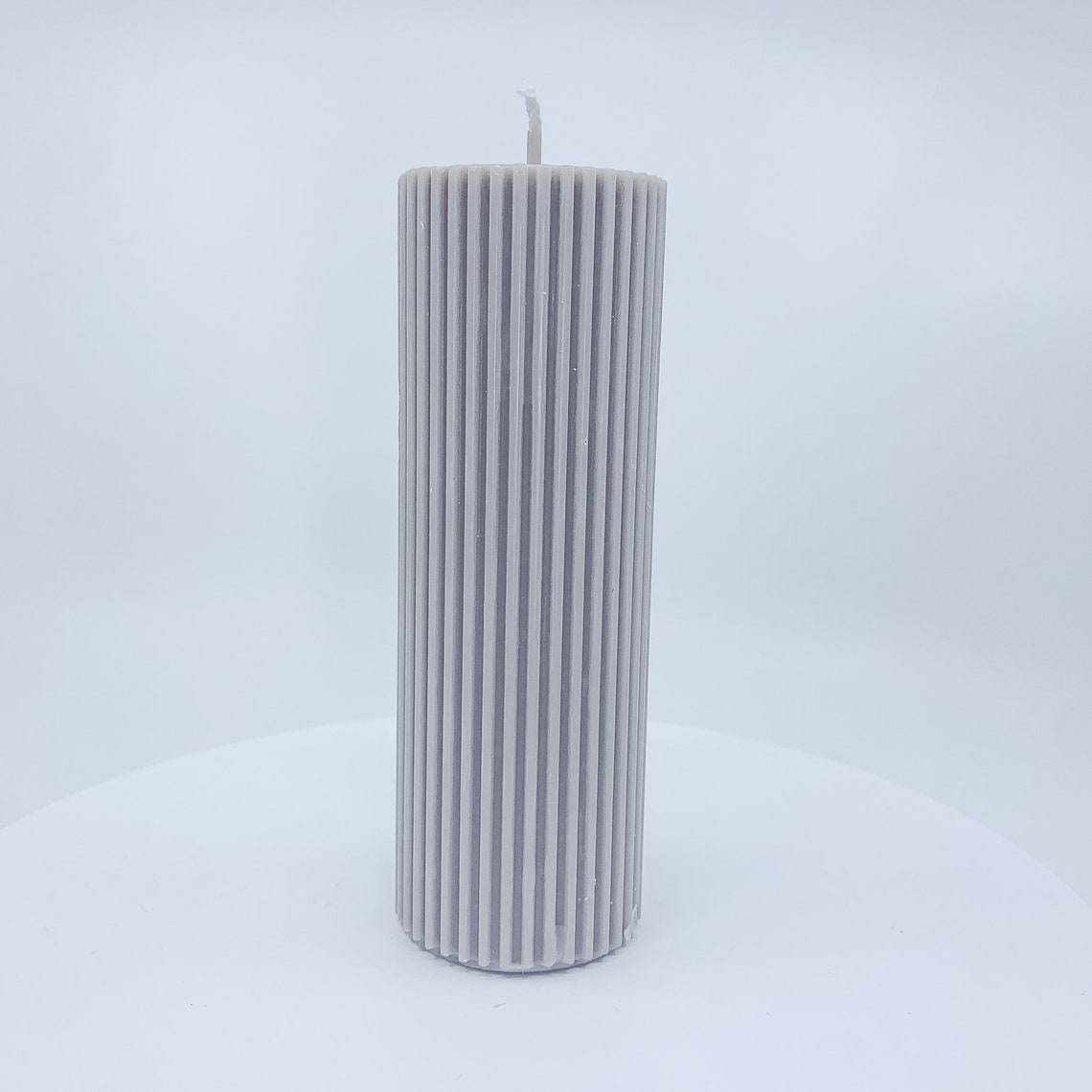 Thin Ribbed Pillar Candle - Etsy