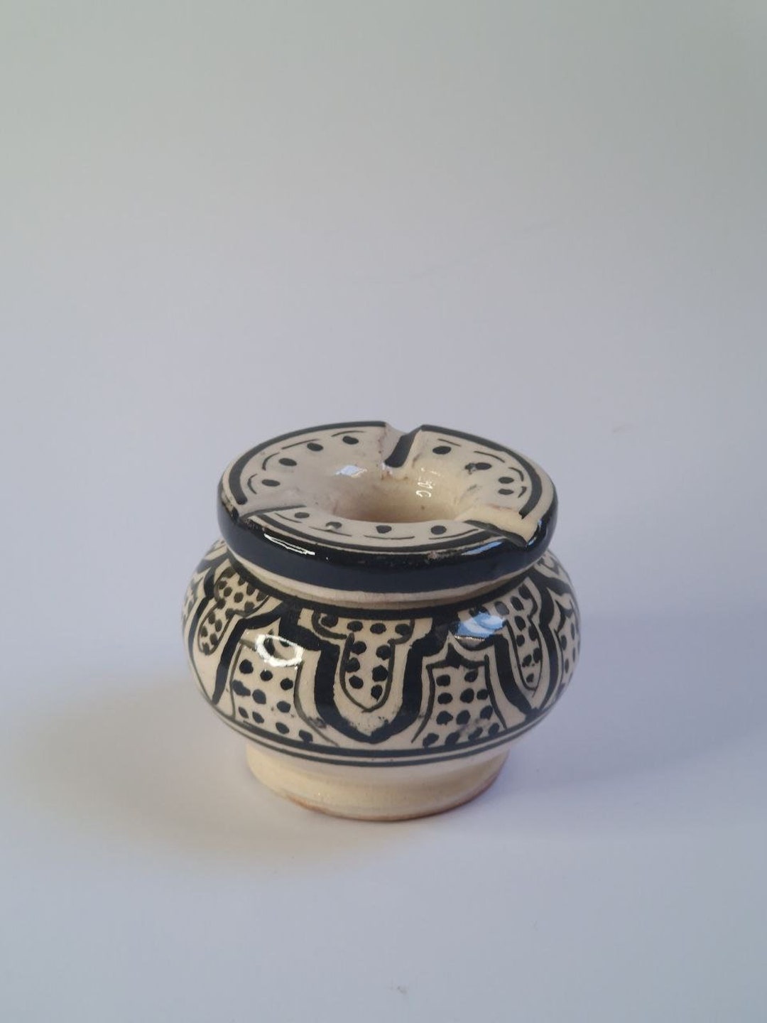 Mini Windproof Ashtray Moroccan Ceramic Glazed Handmade Smokeless ...